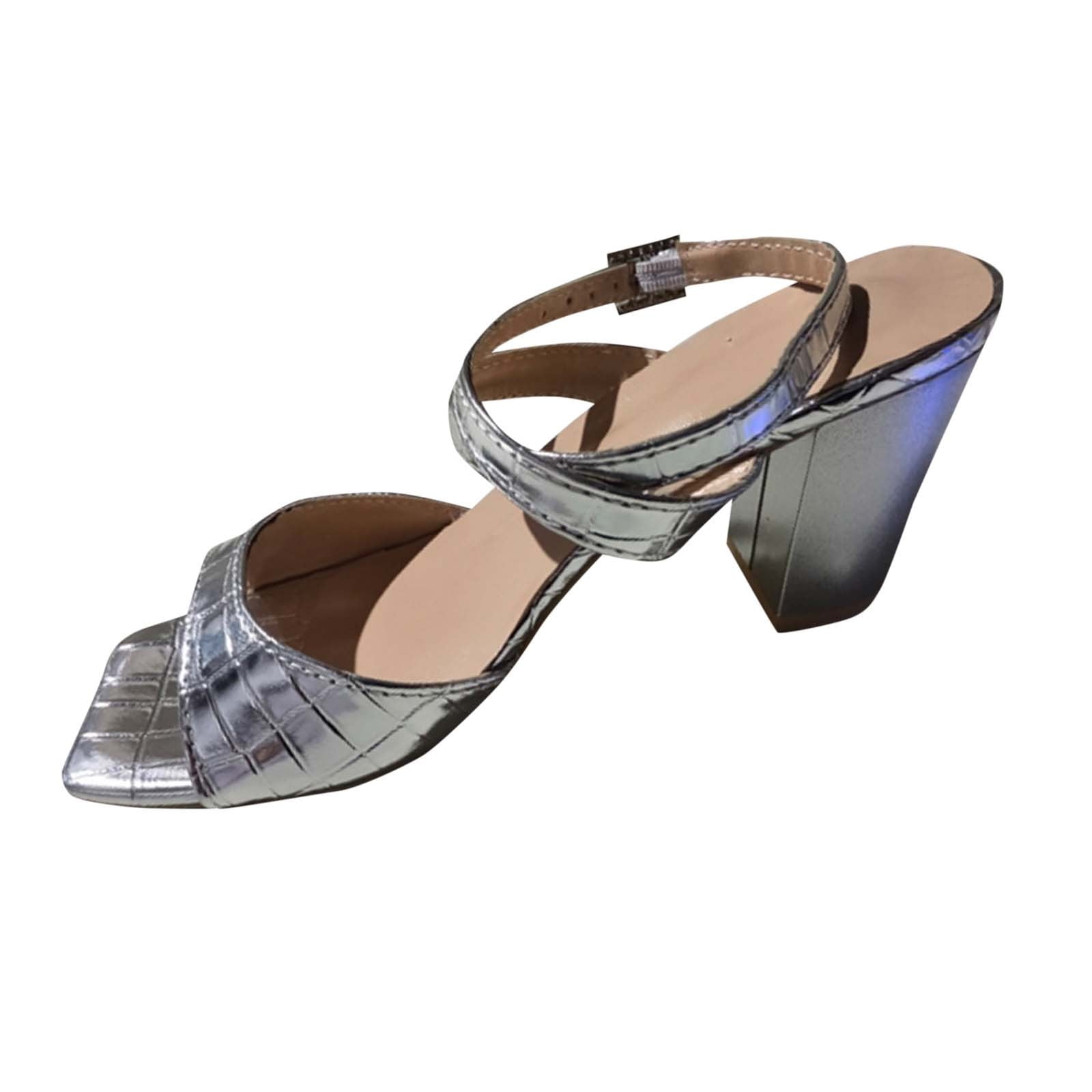 Babcutegg Womens Stylish Sandals Soild Color High Heel Fish Mouth ...