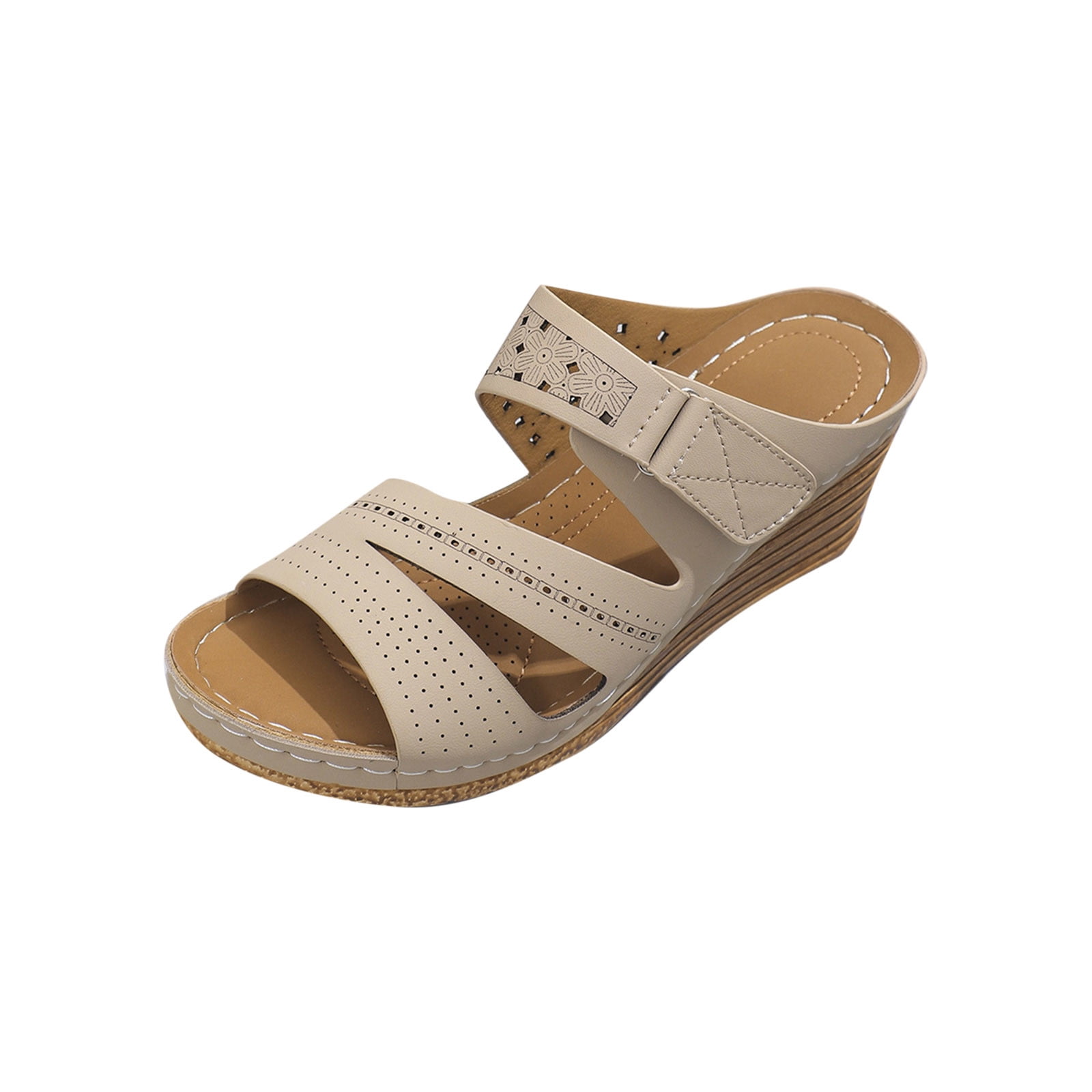 Babcutegg Womens Summer Sandals, Pure Color Wedge Sandals Fish Mouth ...
