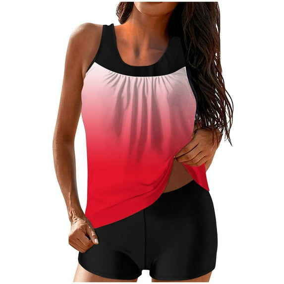 Babcutegg Womens Tankini Swimsuit Graphic Pattern Loose Fit Sleeveless ...