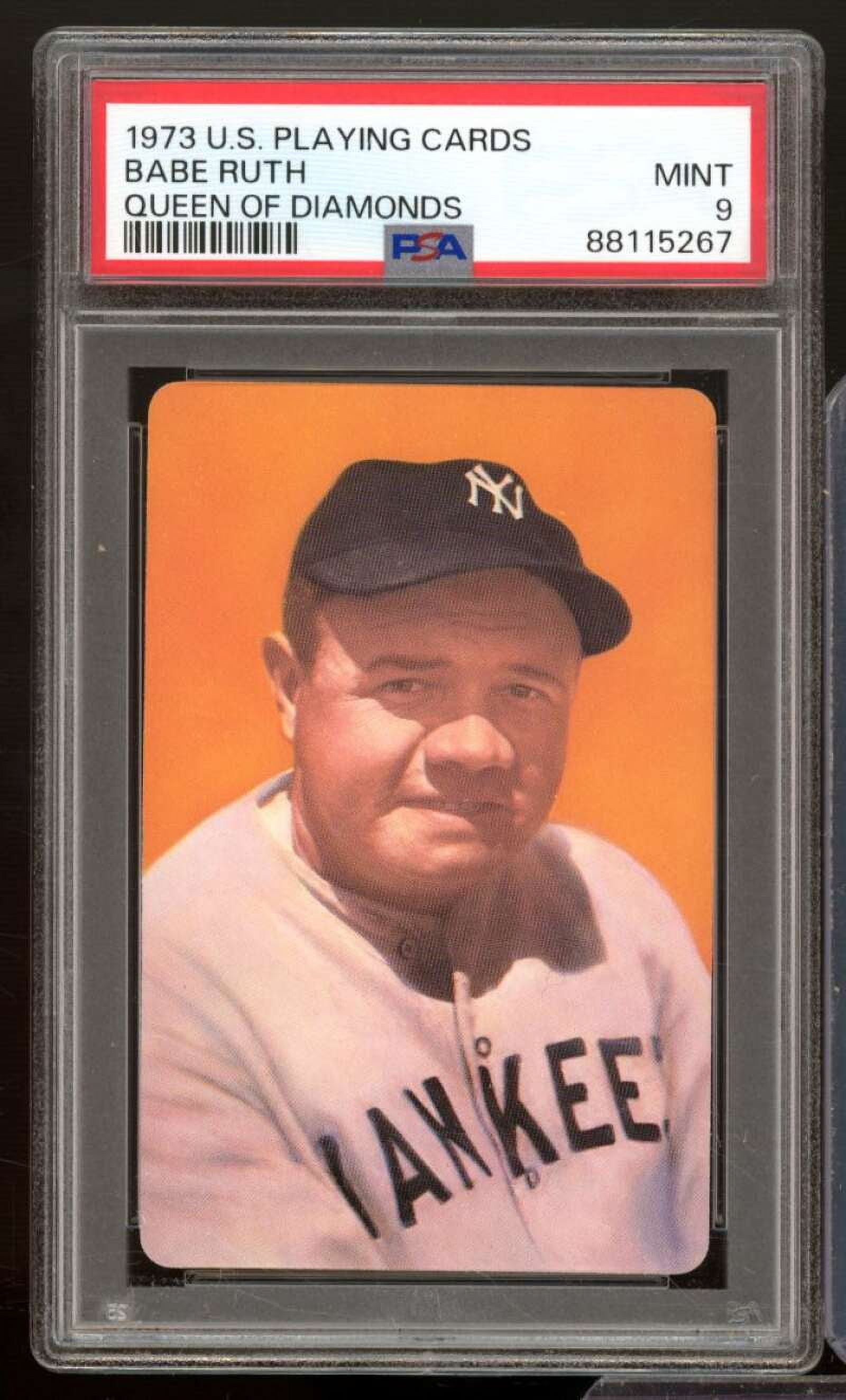 Babe Ruth Card 1973 U.S. Playing Cards Queen of Diamonds #nno PSA 9 ...
