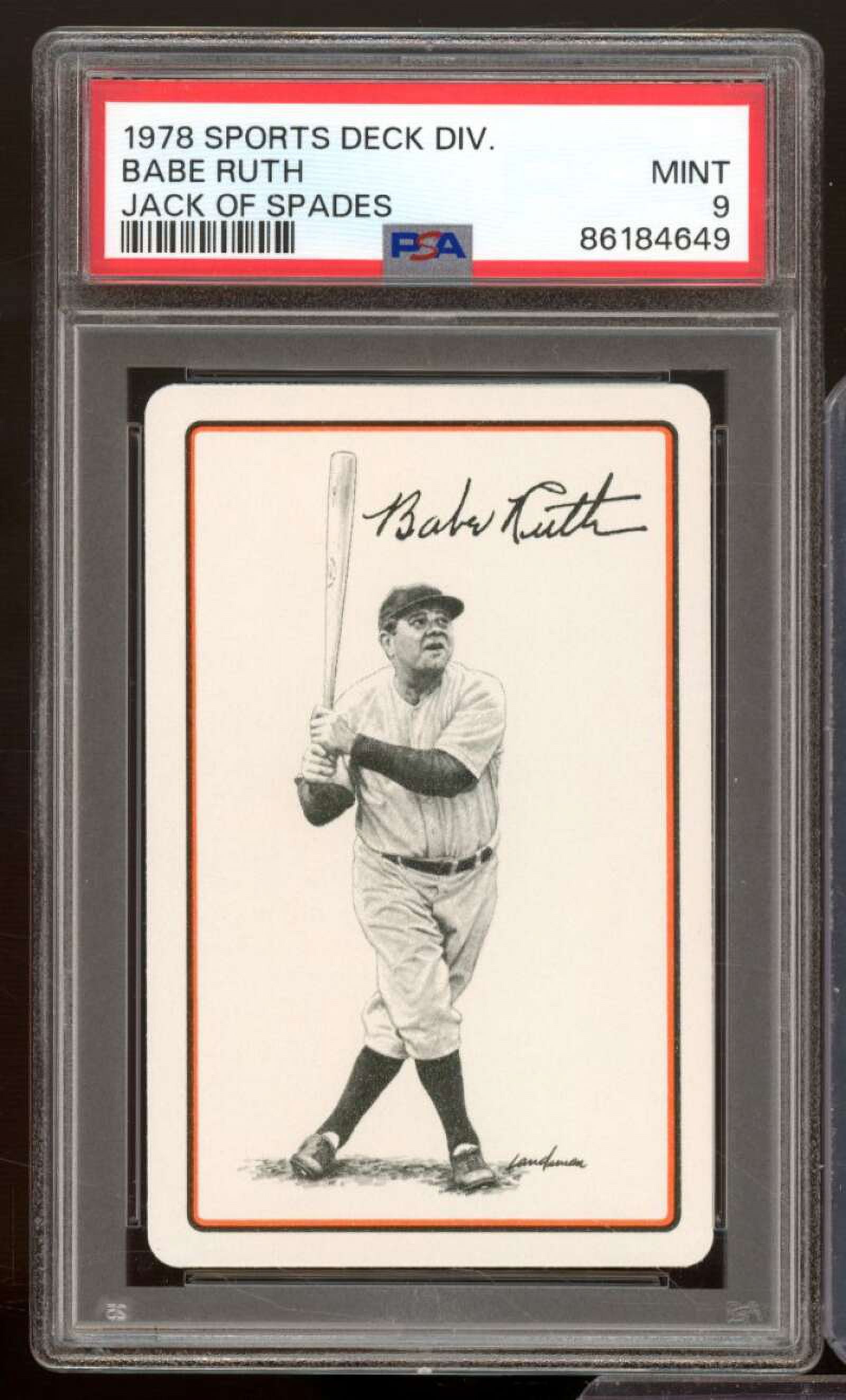 Babe Ruth Card 1978 Sports Deck Division Jack Of Spades #nno PSA 9 ...