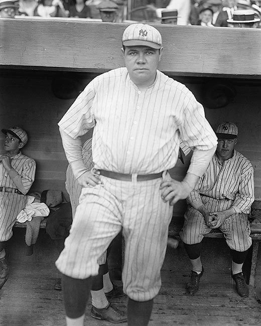 Babe Ruth New York Yankees Baseball Style - A - 20x30 Inch Glossy ...