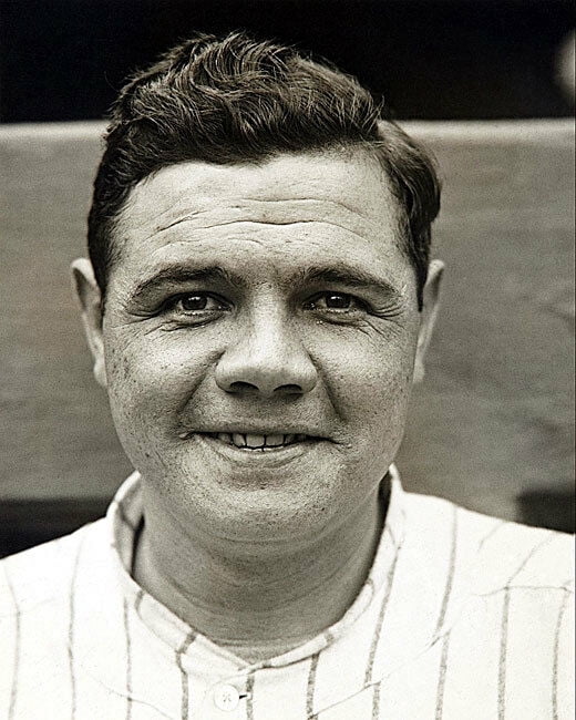 Babe Ruth Portrait Classic Baseball - 12x18 Inch Laminated Aviation ...