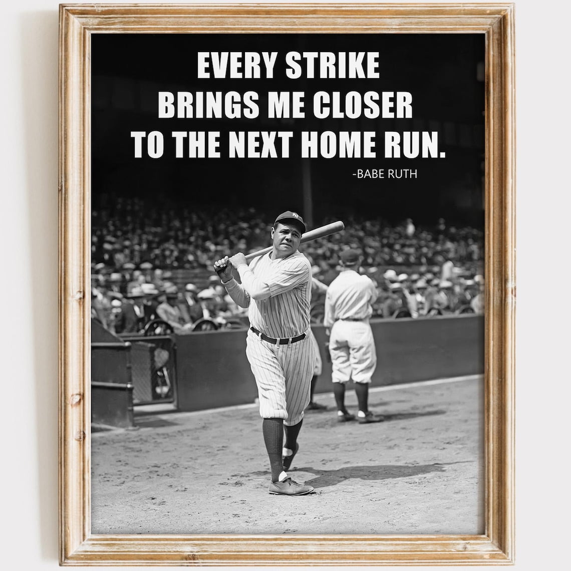 Babe Ruth Quote Art Print: Rustic Farmhouse Wall Decor, Unframed Poster ...