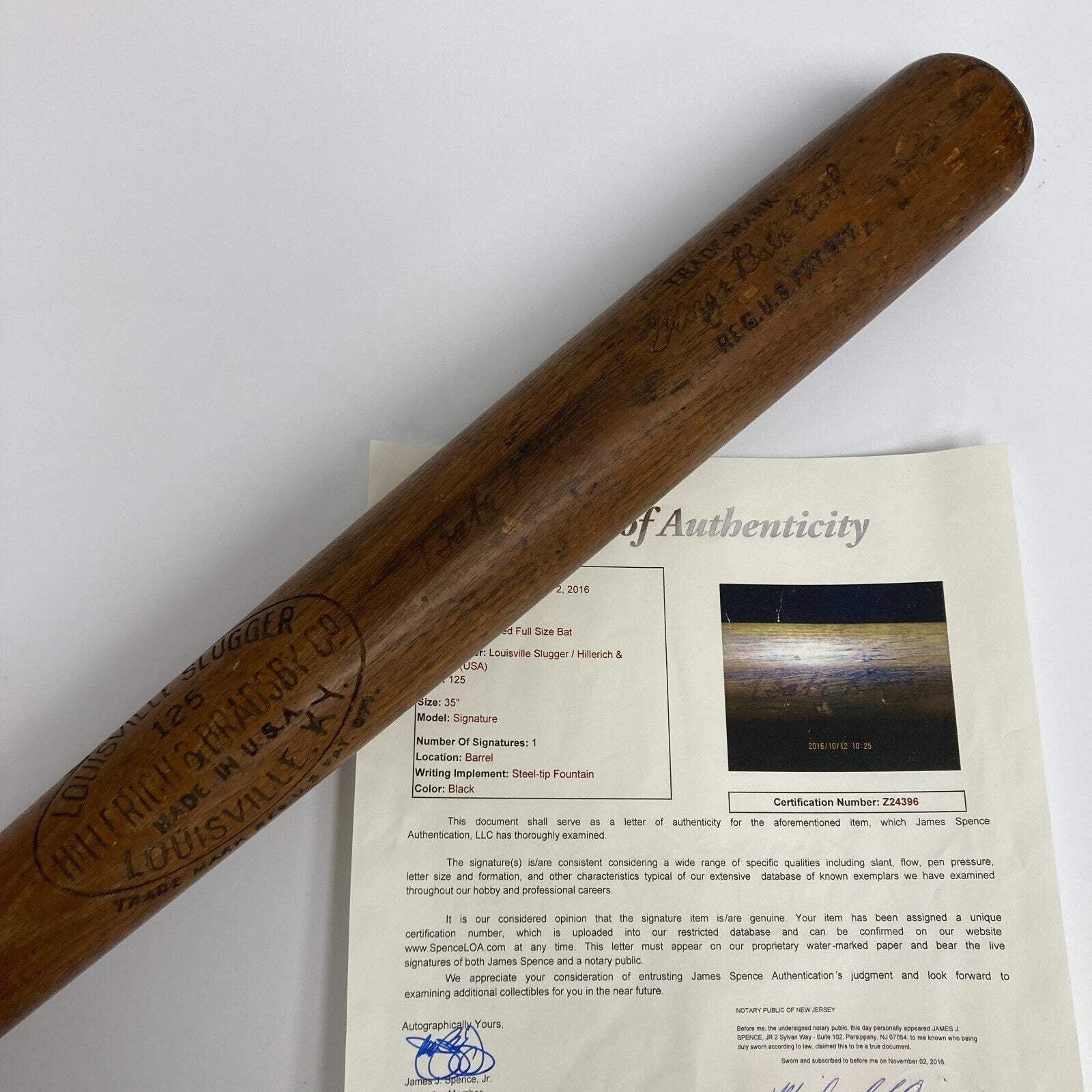 Babe Ruth Signed 1920's Game Model Louisville Slugger Baseball Bat JSA ...
