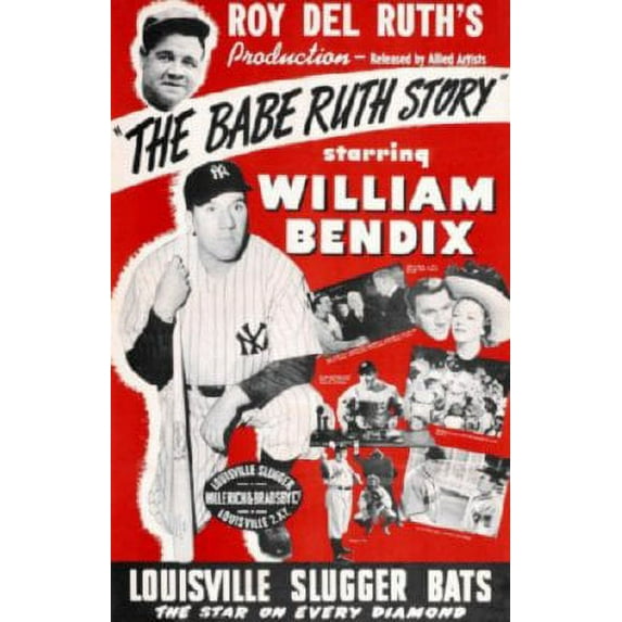 Babe Ruth Story The Movie poster Metal Sign 8inx 12in Metal Print 8x12 ...