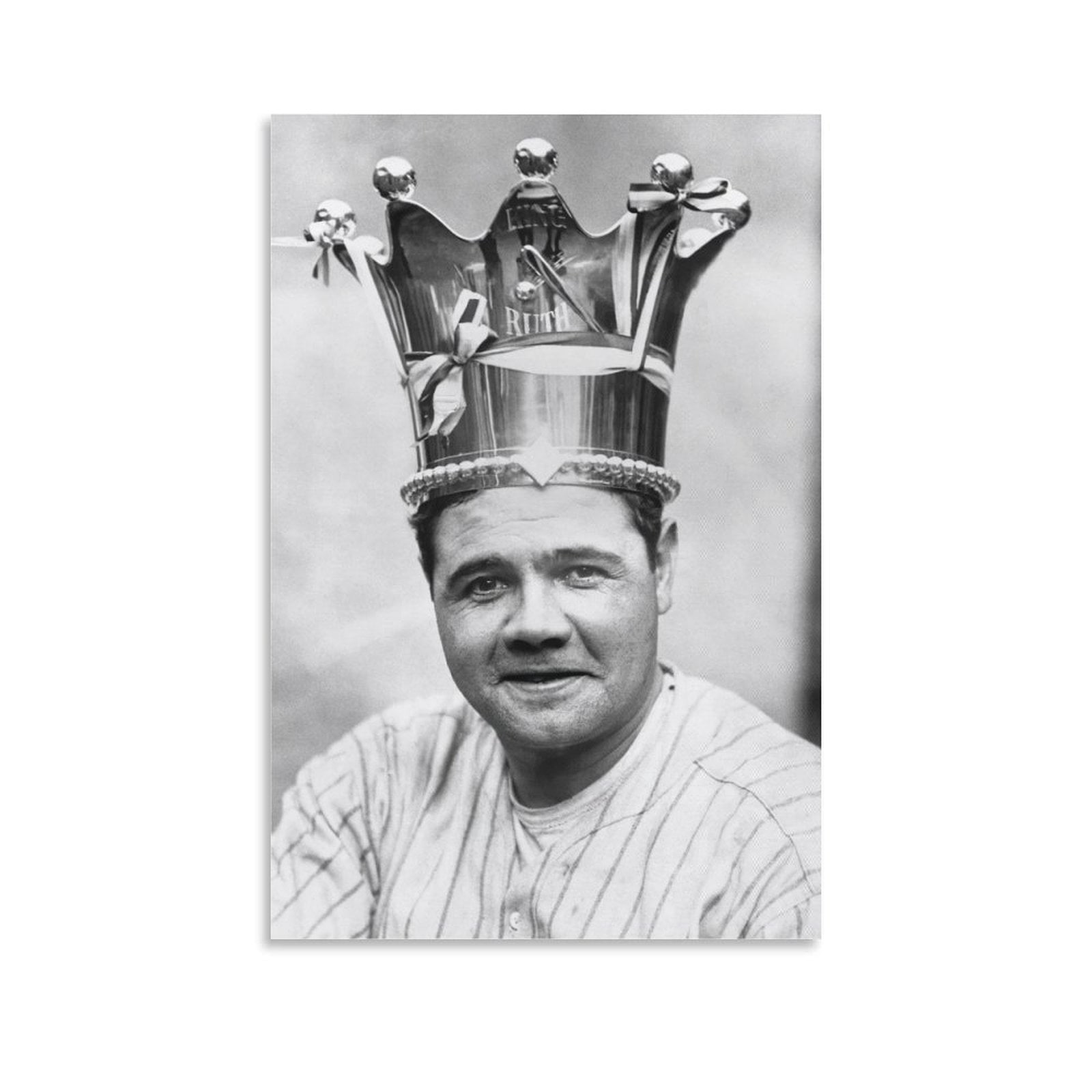 Babe Ruth Wearing Crown Retro Poster Artworks Canvas Poster Room ...