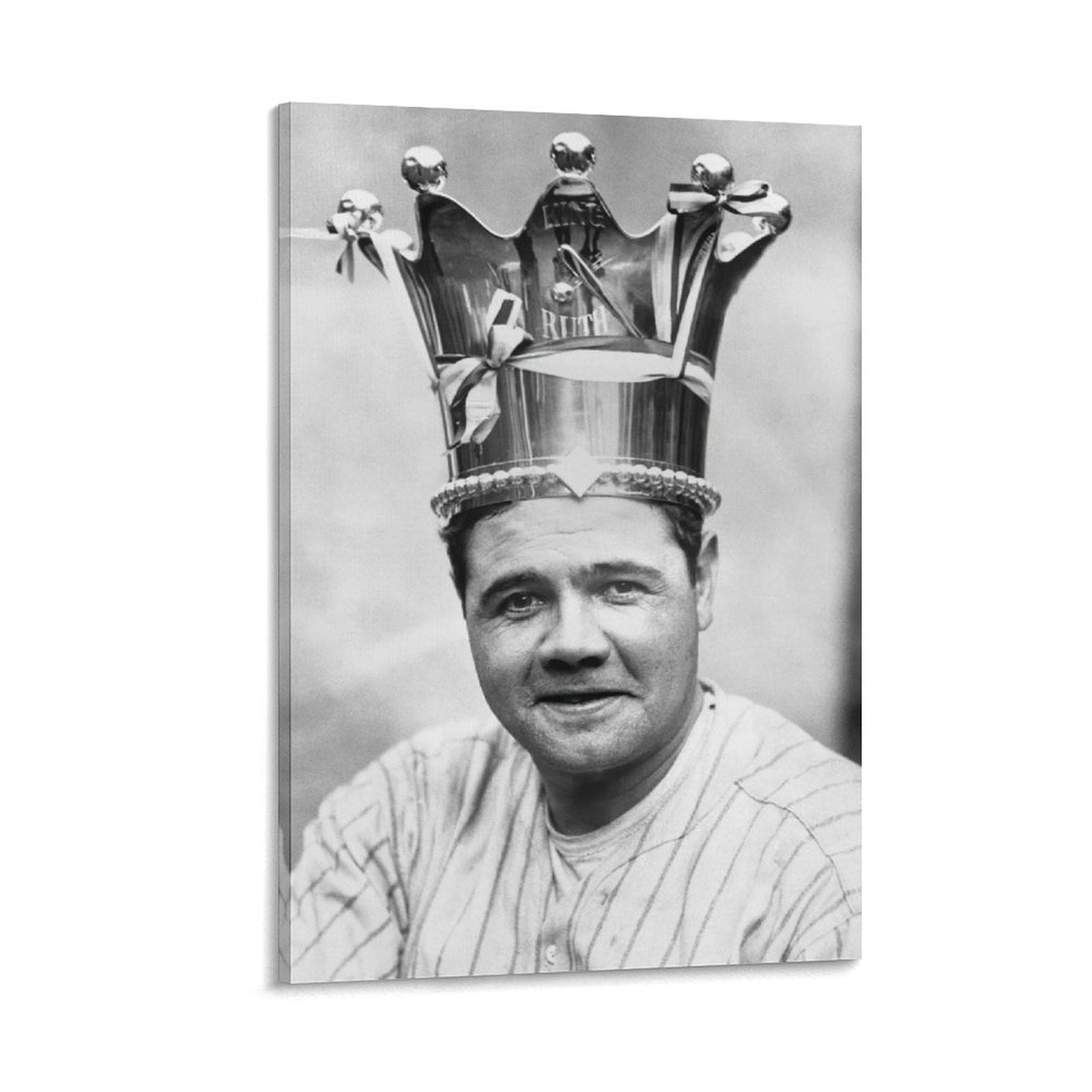 Babe Ruth Wearing Crown Retro Poster Print Photo Art Painting Canvas ...