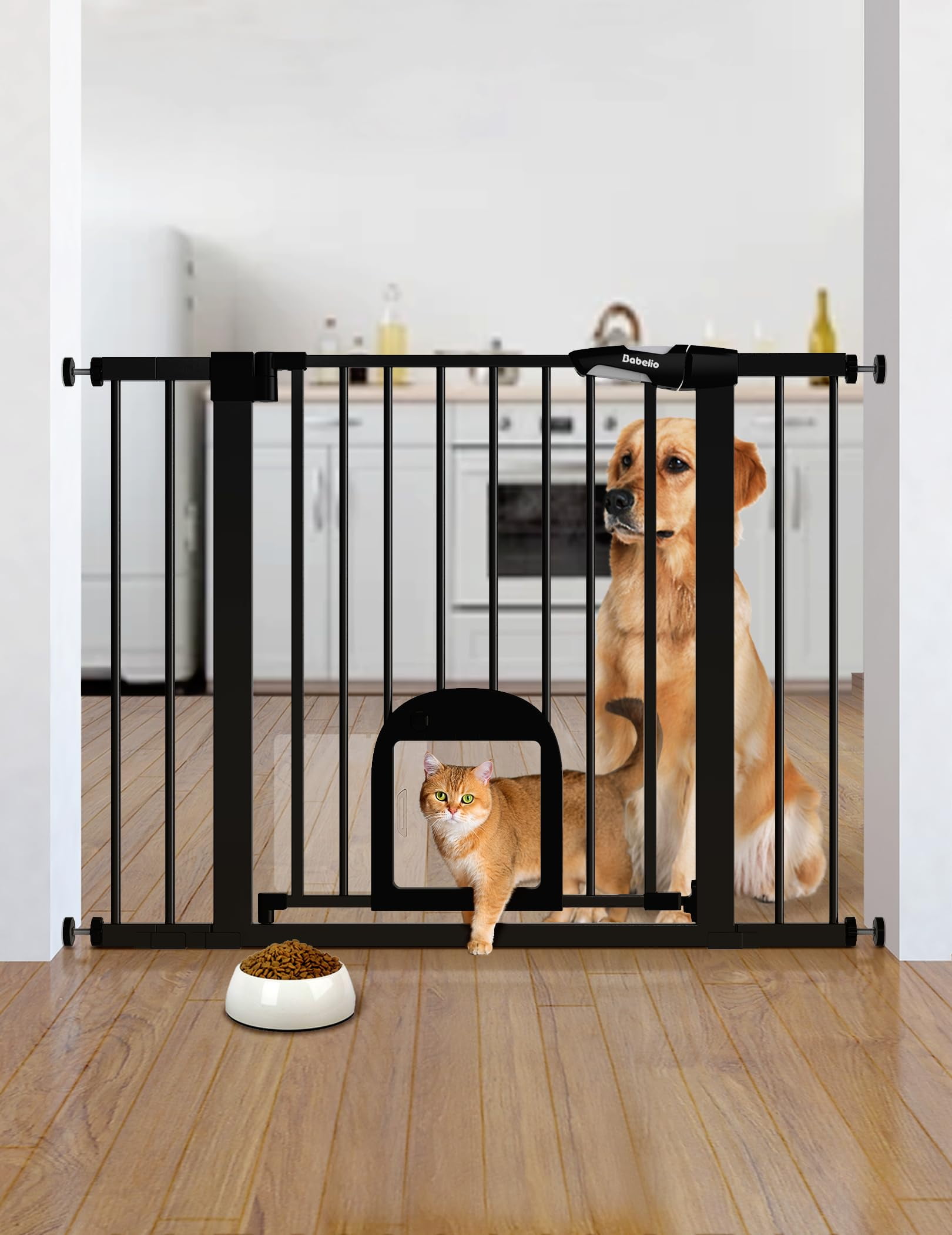 Babelio Upgraded Baby Gate with Cat AIS1 Door, 29-43" Auto Close ...