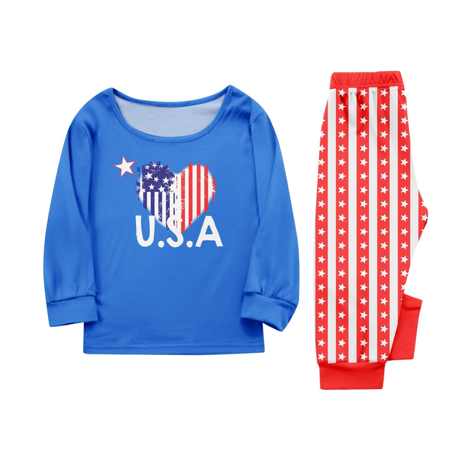 Baberdicy Blue 4Th of July Outfits Family Matching Pajamas 2 Piece Sets ...