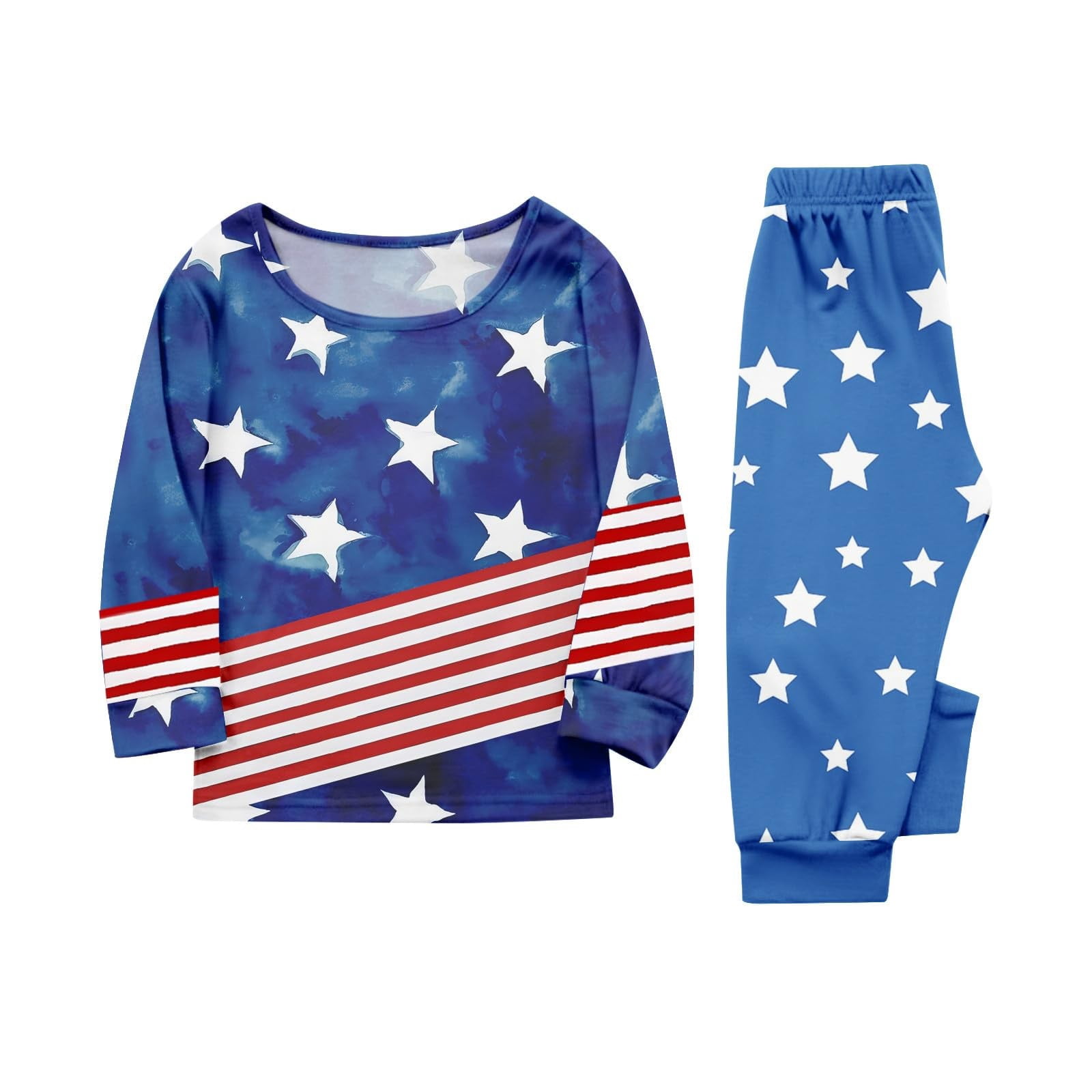 Baberdicy Blue 4Th of July Outfits Family Matching Pajamas 2 Piece Sets ...