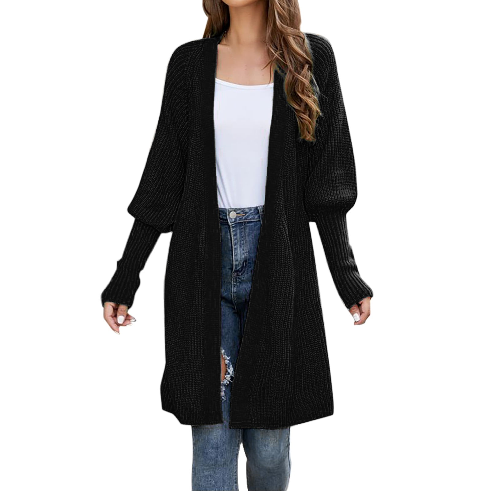 Baberdicy Cardigan Sweater Women's Autumn/Winter Long V Neck Knit ...