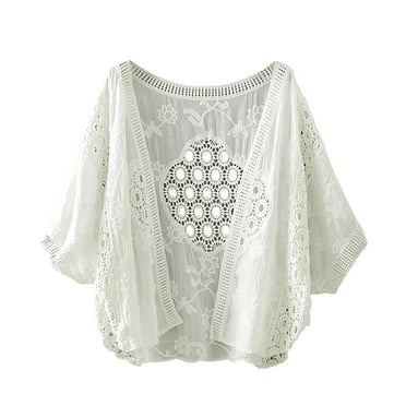 Dyegold 3/4 Sleeve Cardigan For Women Lightweight Linen Cotton Summer ...