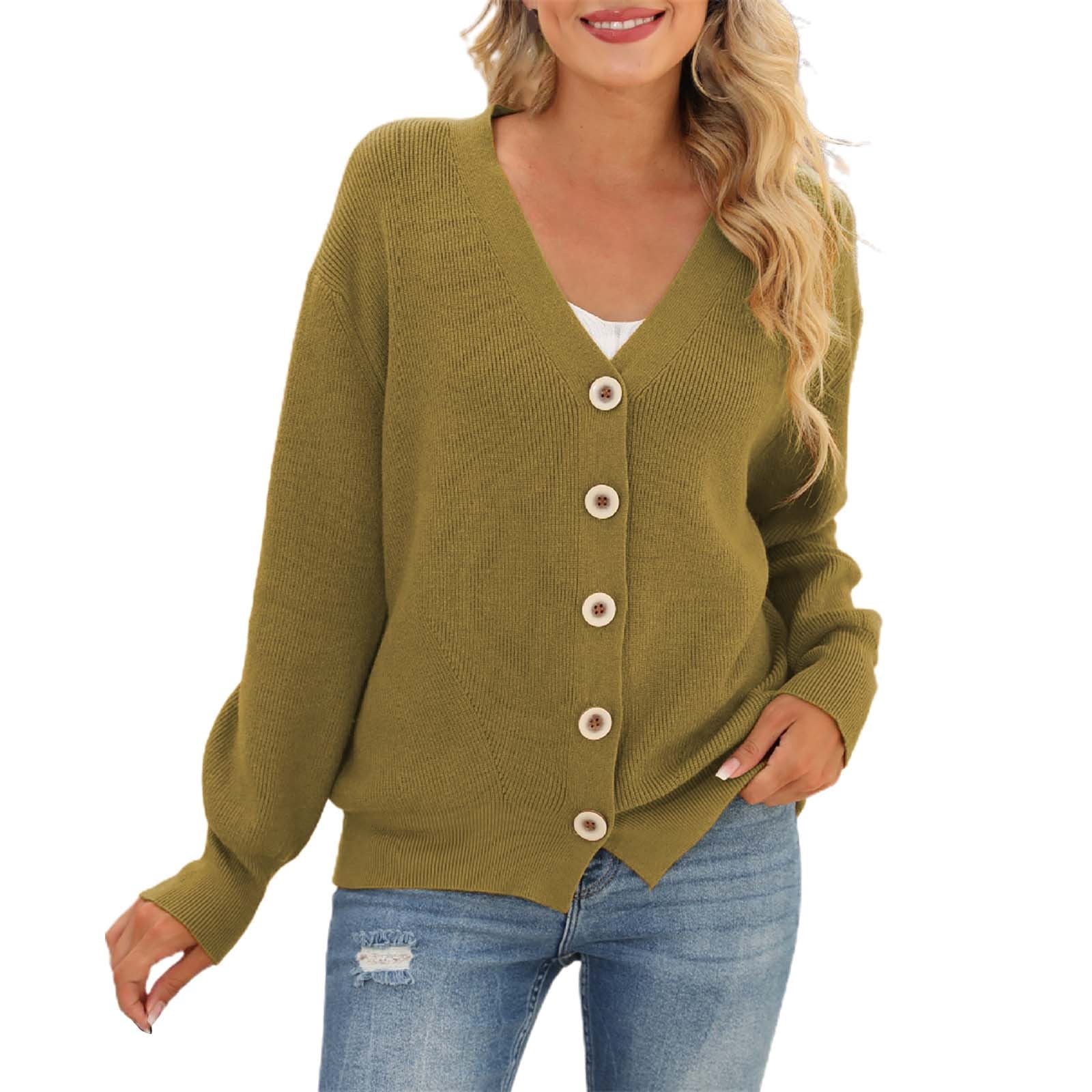 Baberdicy Cardigan Sweaters for Women, Women Casual V Neck Long Sleeve ...