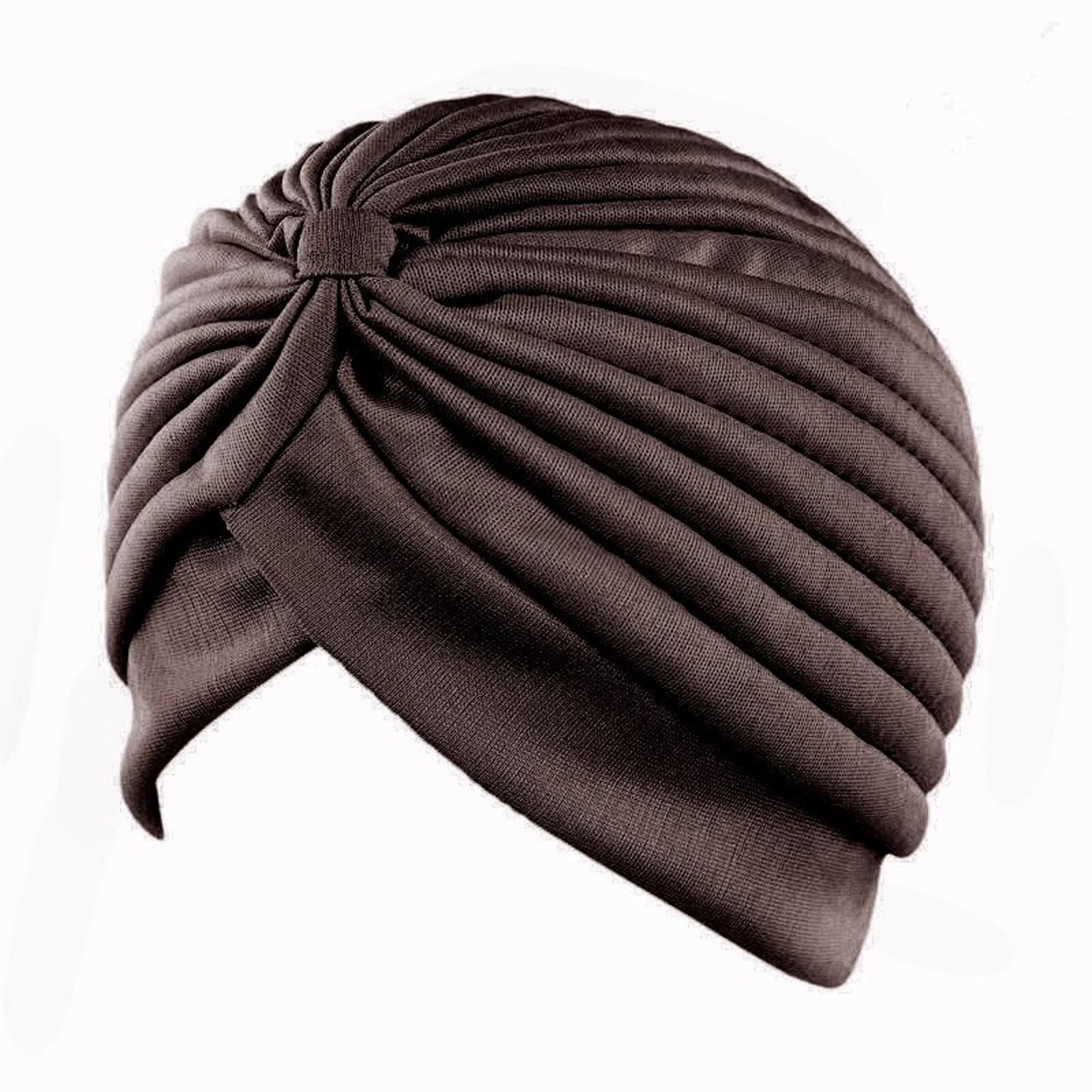 Baberdicy Turban Style Cap, Elastic Head Wrap Pleated Turban Headwrap ...