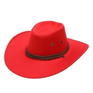 Jiyugala Unisex Cowboy Hat, Western Cap with Wide Brim, Suitable for ...