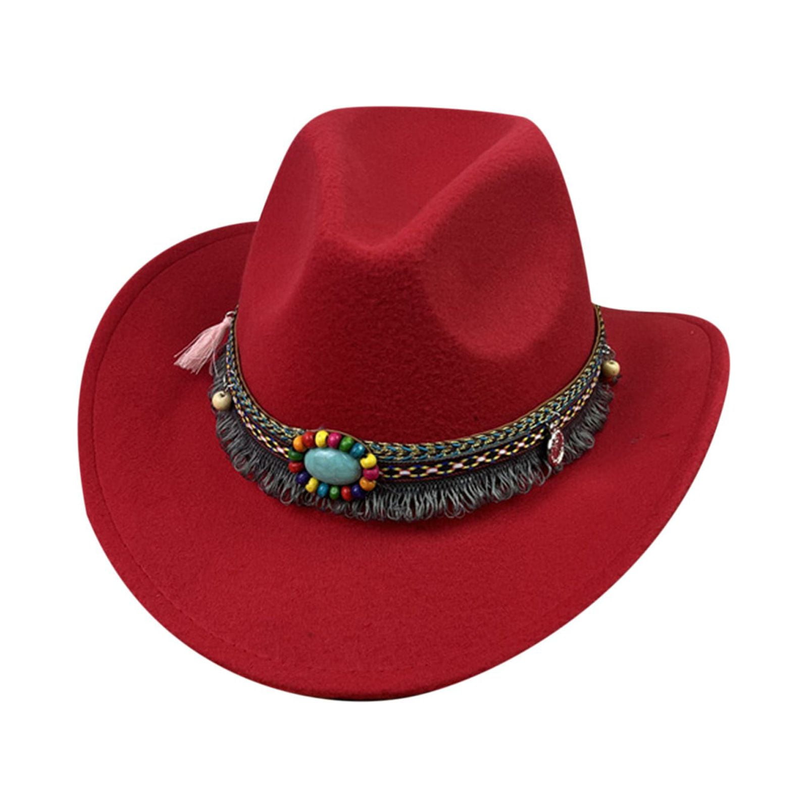 Baberdicy Cowboy Hat Fashionable Fedora Fedoras Men Wide for Women ...