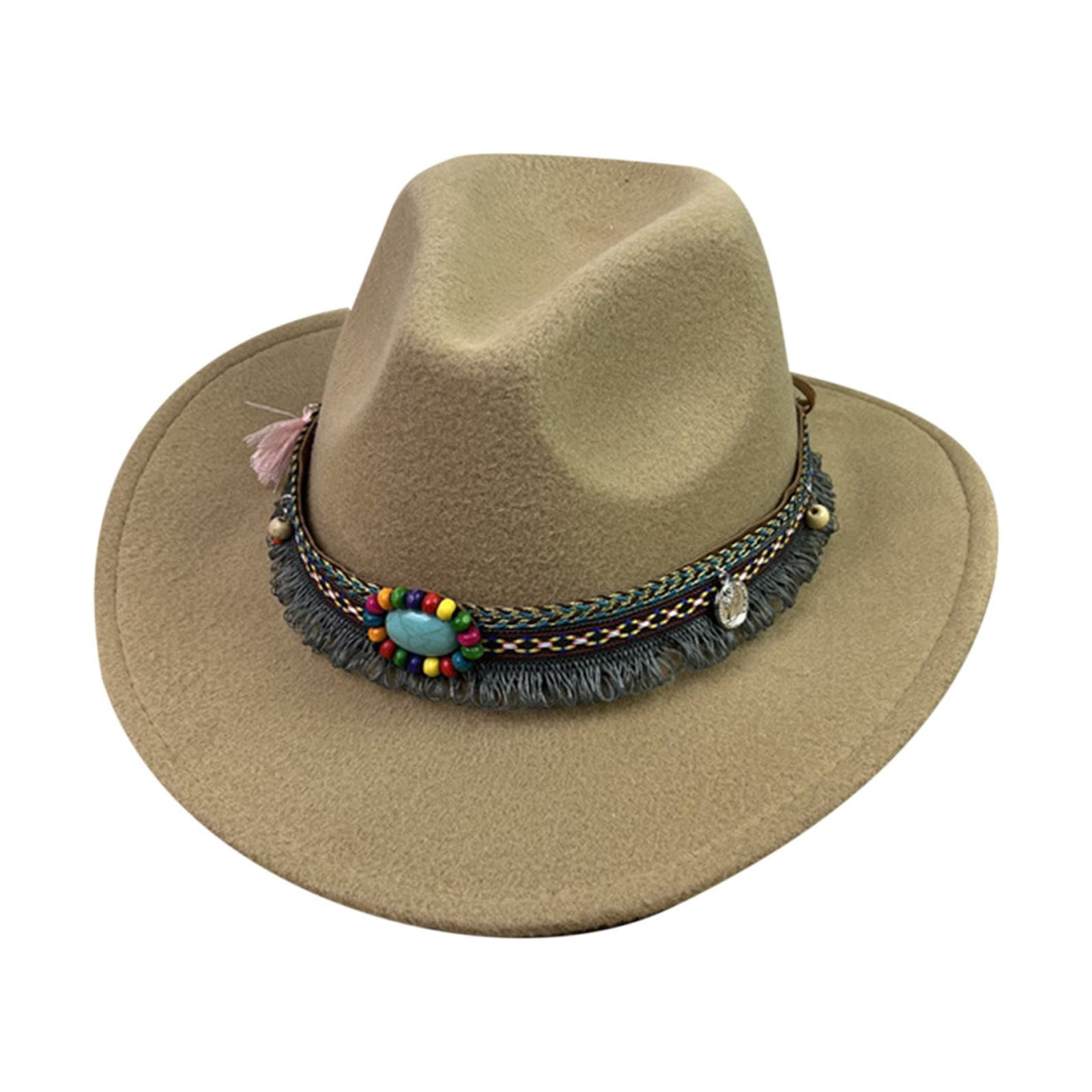 Baberdicy Cowboy Hat Fashionable Fedora Fedoras Men Wide for Women ...