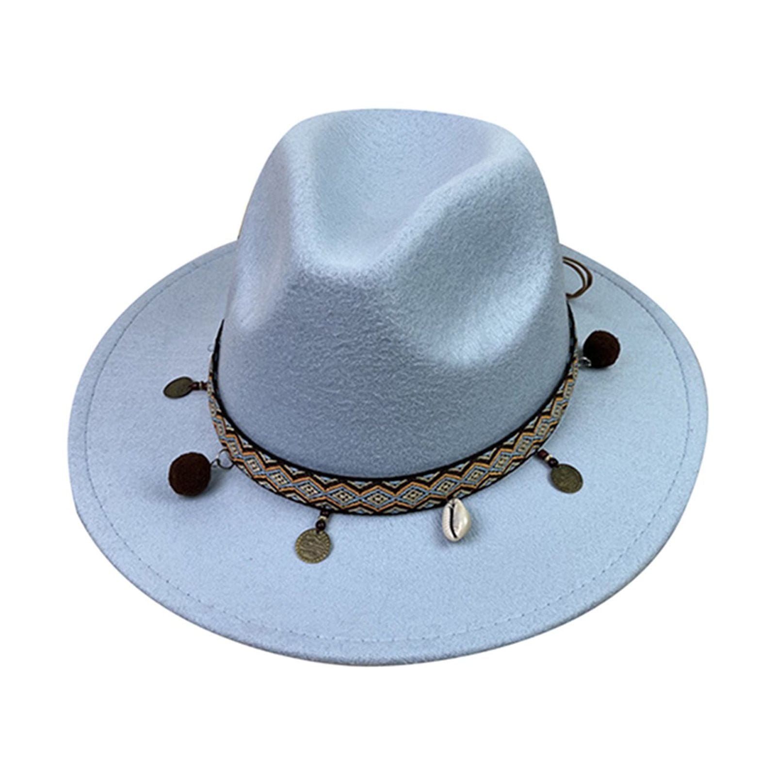 Baberdicy Cowboy Hat Fashionable Fedora Fedoras Men Wide for Women ...