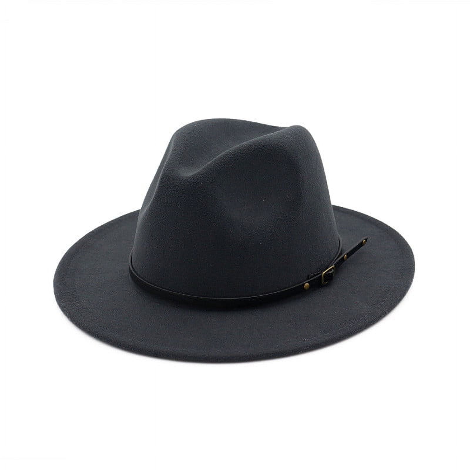 Baberdicy Cowboy Hat Women's Wool Felt Outback Hat Panama Hat Wide Brim ...