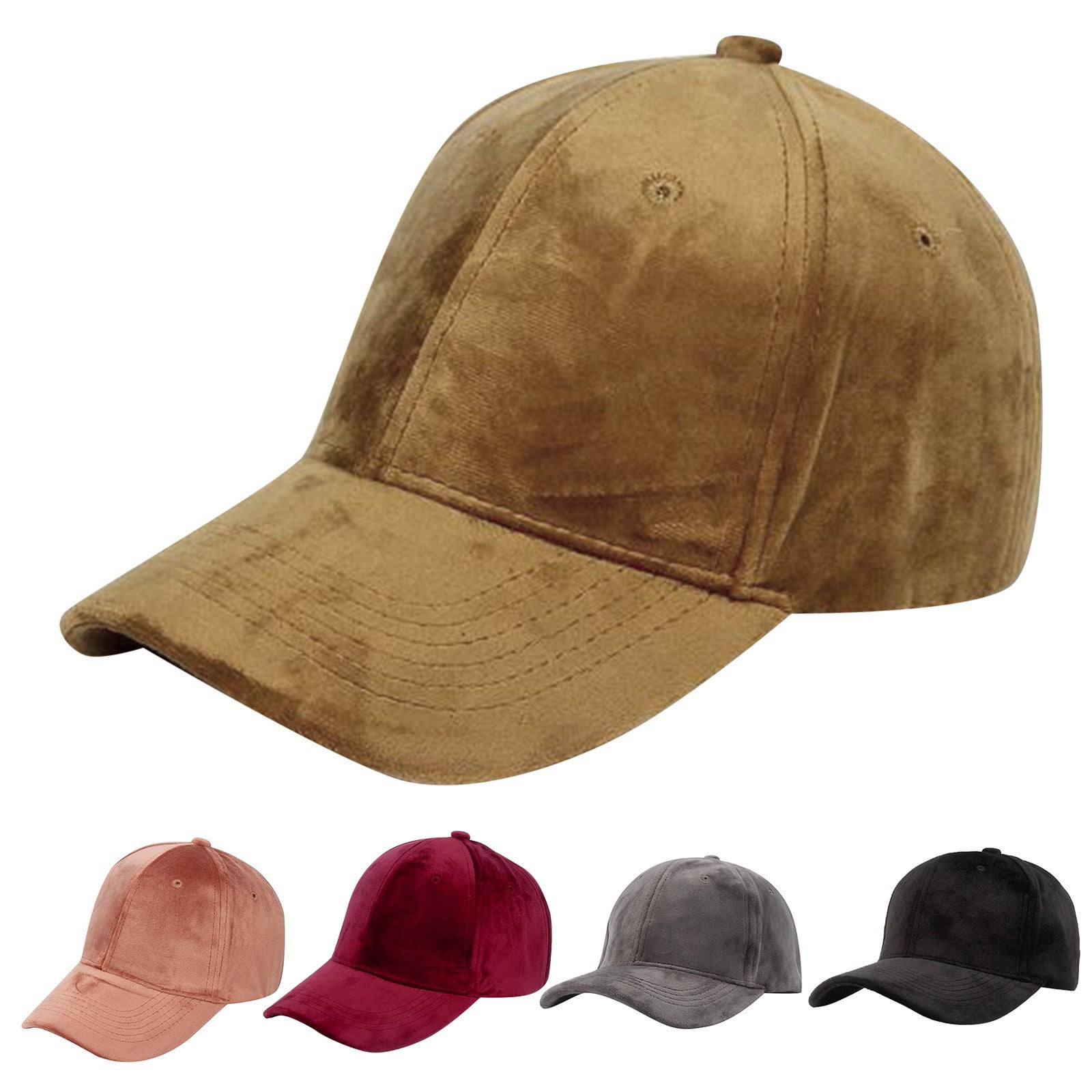 Baberdicy Crushed Velvet Dad Cap – Unstructured 6-Panel, Metal Buckle ...