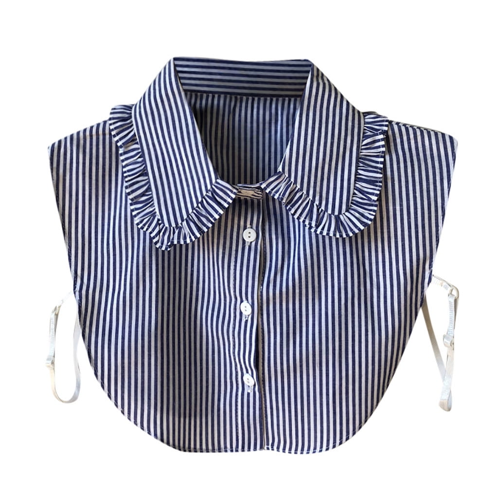Baberdicy Fake Collar Clothes False Shirt Women Button Stripe Collars ...
