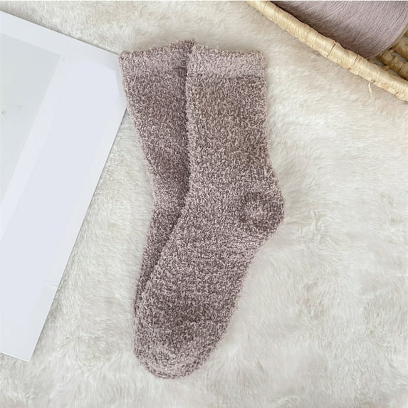 Baberdicy Fleece No-Slip House Socks, Plush Indoor Slipper Socks, Cozy ...