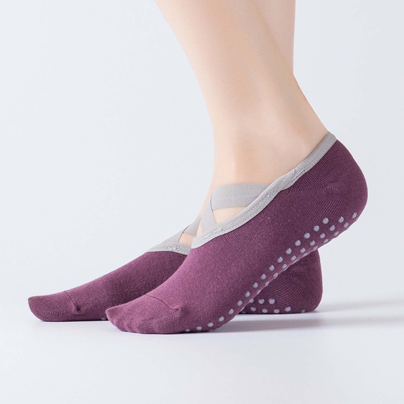 Baberdicy Grip Ballet Socks for Women - Non-Slip Yoga Dance Footies ...