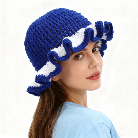 Baberdicy Hand Crochet Floppy Brim Hat, Colorful Bohemian Sun Hat ...