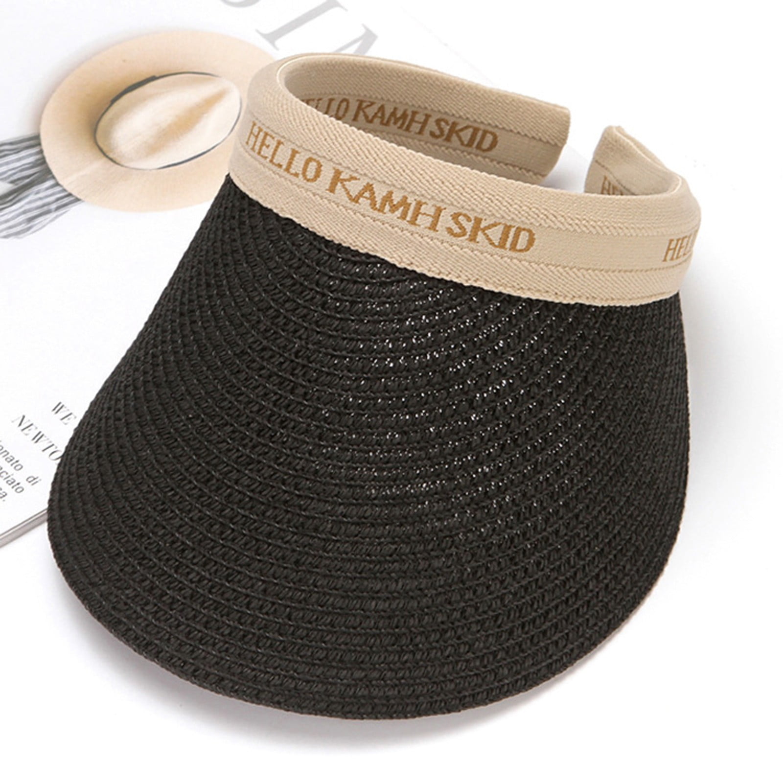 Baberdicy Hat Big Deal Summer Outdoors Women Wide Brim Straw Hat Beach ...