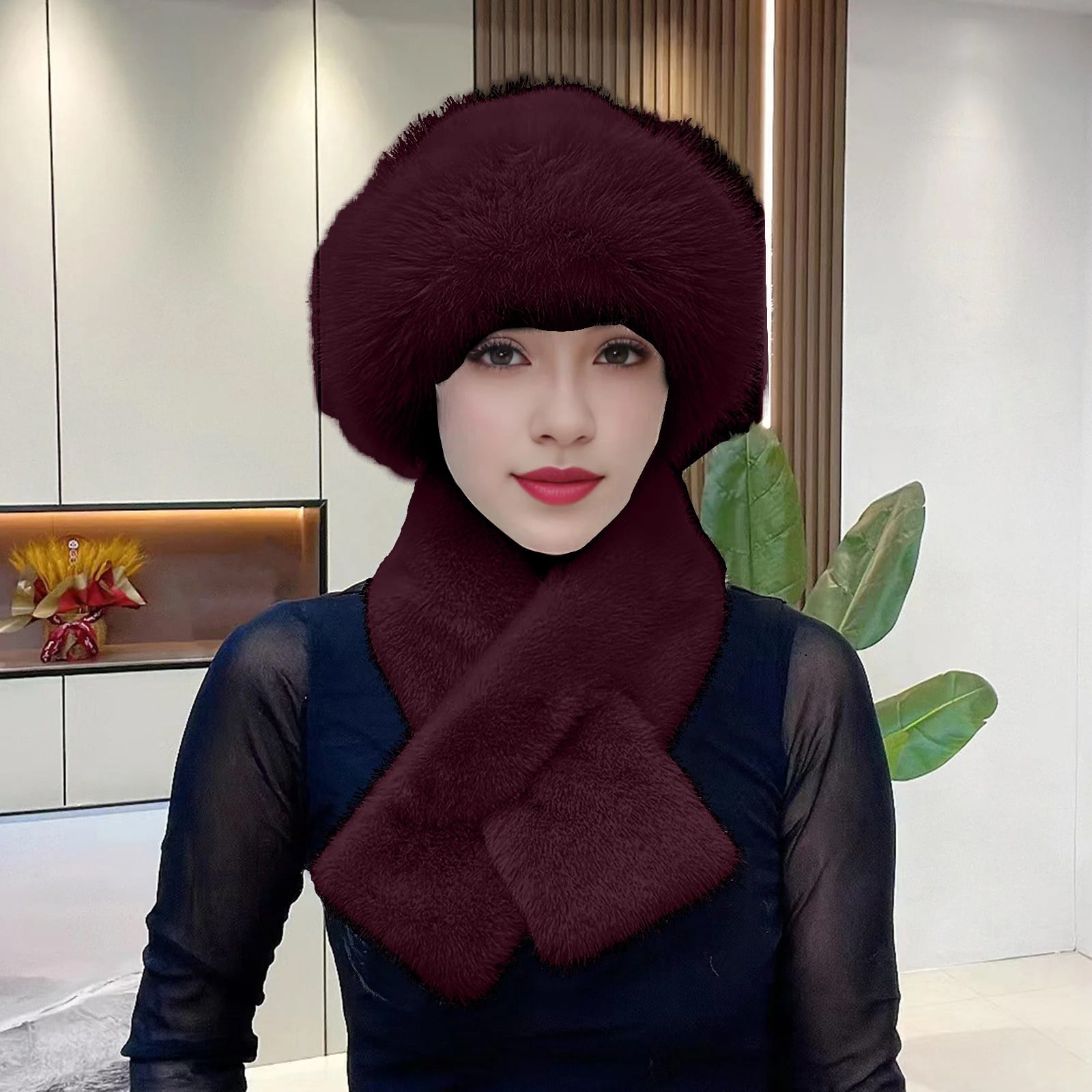Baberdicy Hat And Scarf Set, 2-Piece Women's Winter Hat And Scarf Set ...