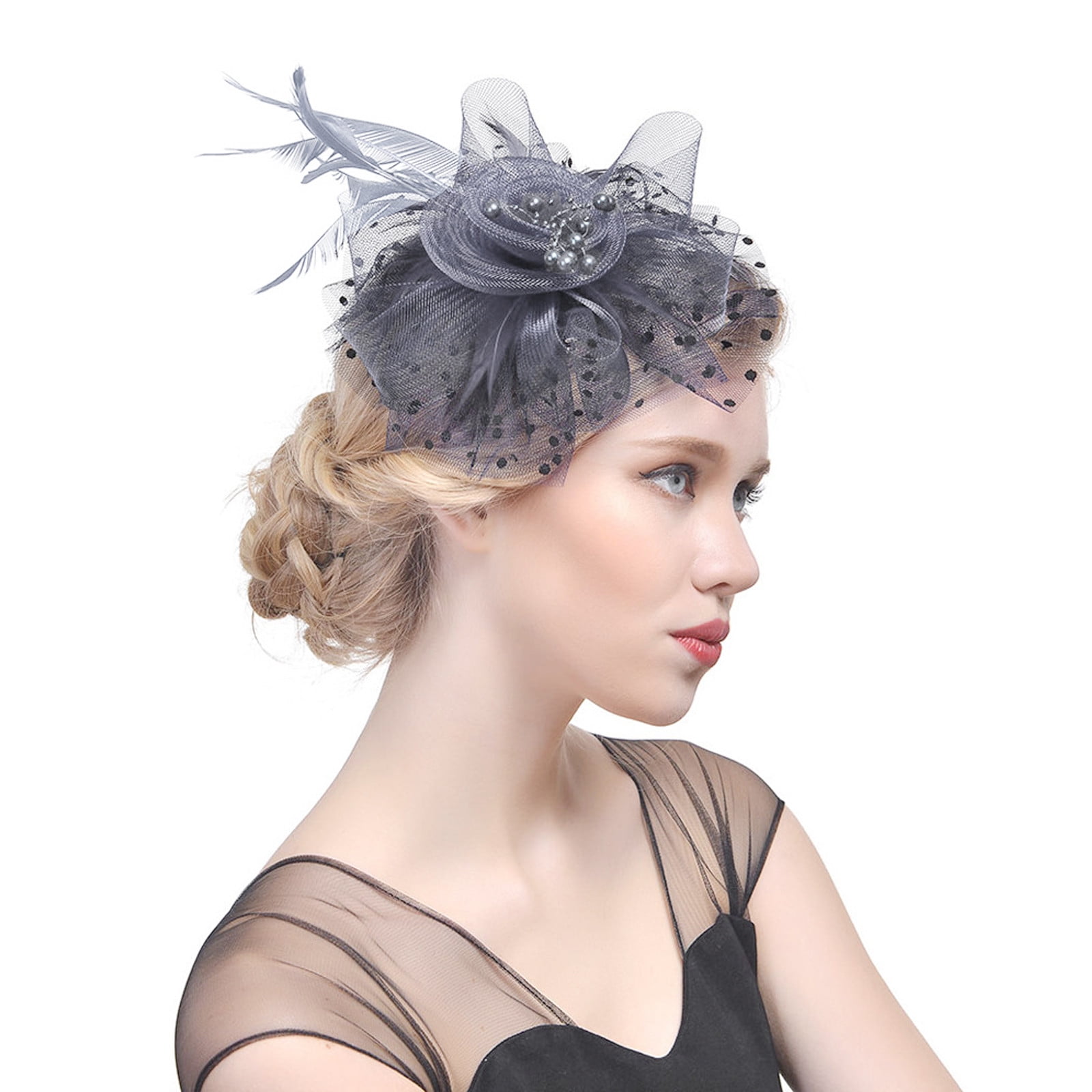 Baberdicy Headbands for Women Cocktail Flower Headband Ribbons Feathers ...