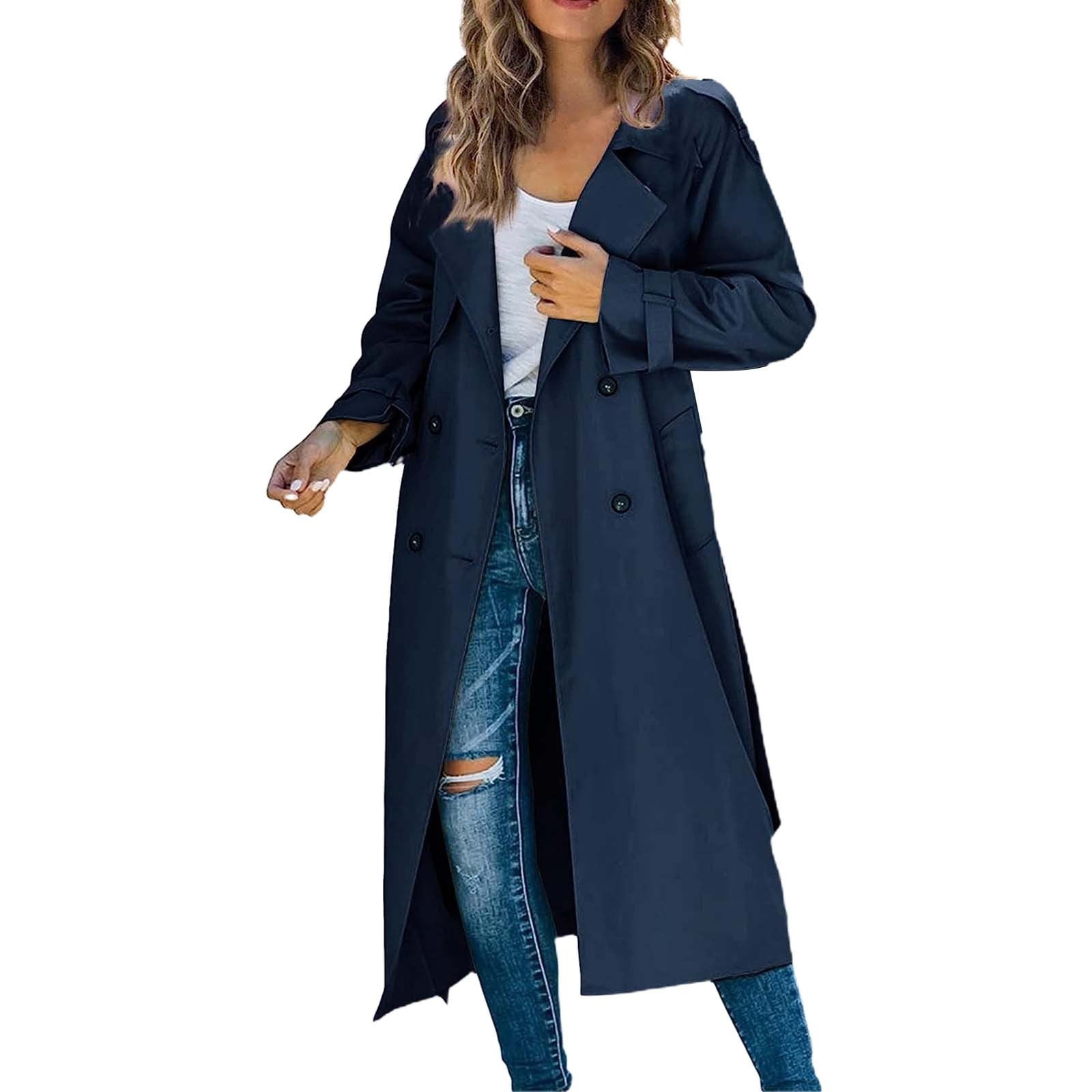 Baberdicy Lady Trench Coat Women's Trench Coat Long Double Breasted ...