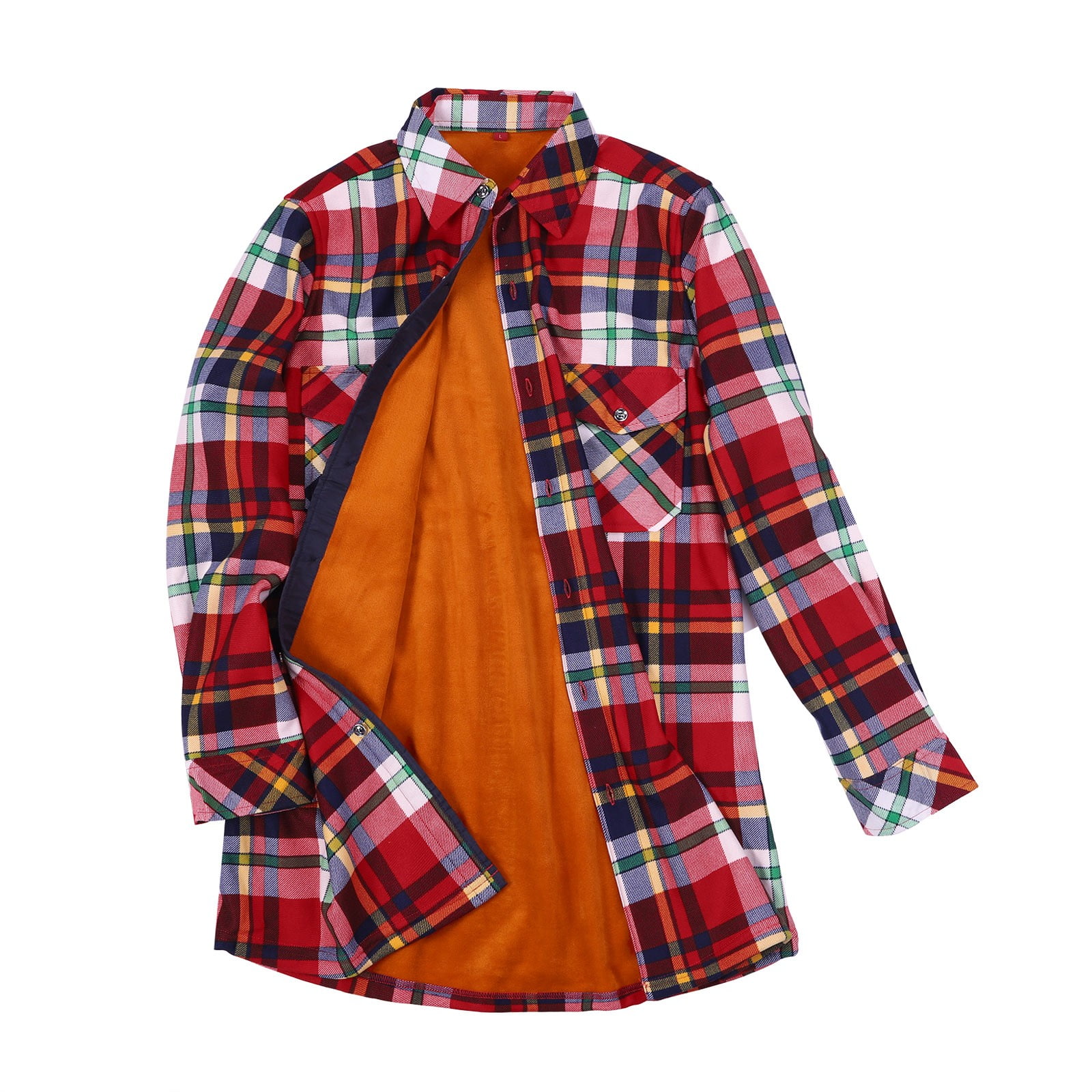 Baberdicy Long Sleeve Shirts Women's Plaid Lined Jacket Button up Fuzzy ...