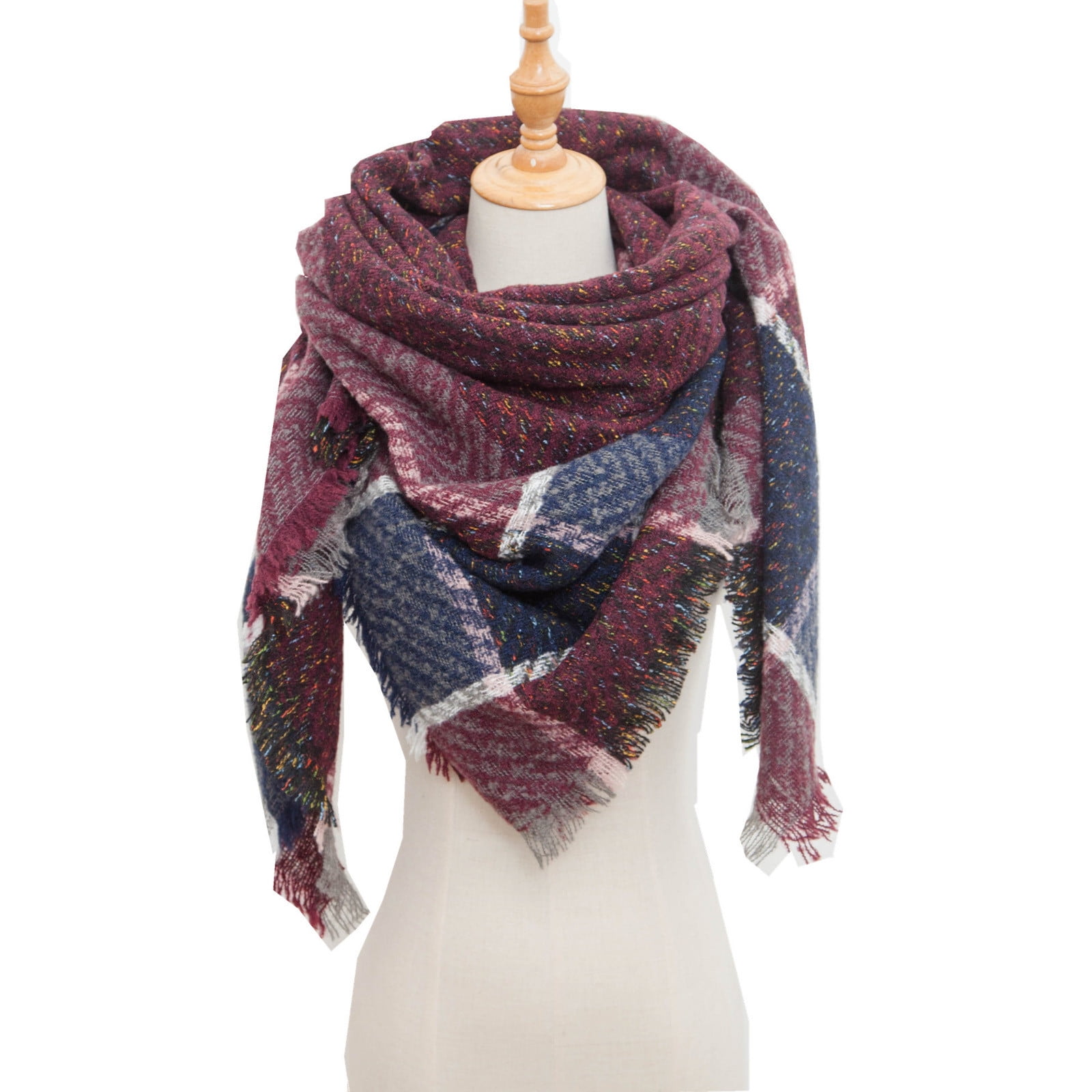 Baberdicy Plaid Triangle Scarf for Women, Bandana Style Neck Wrap, Boho ...