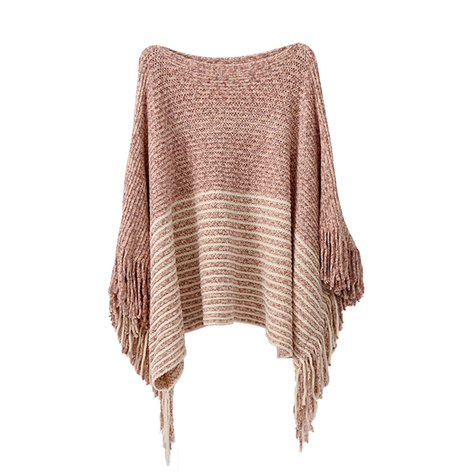 Baberdicy Shawls and Wraps Women off Shoulder Splice Poncho with ...