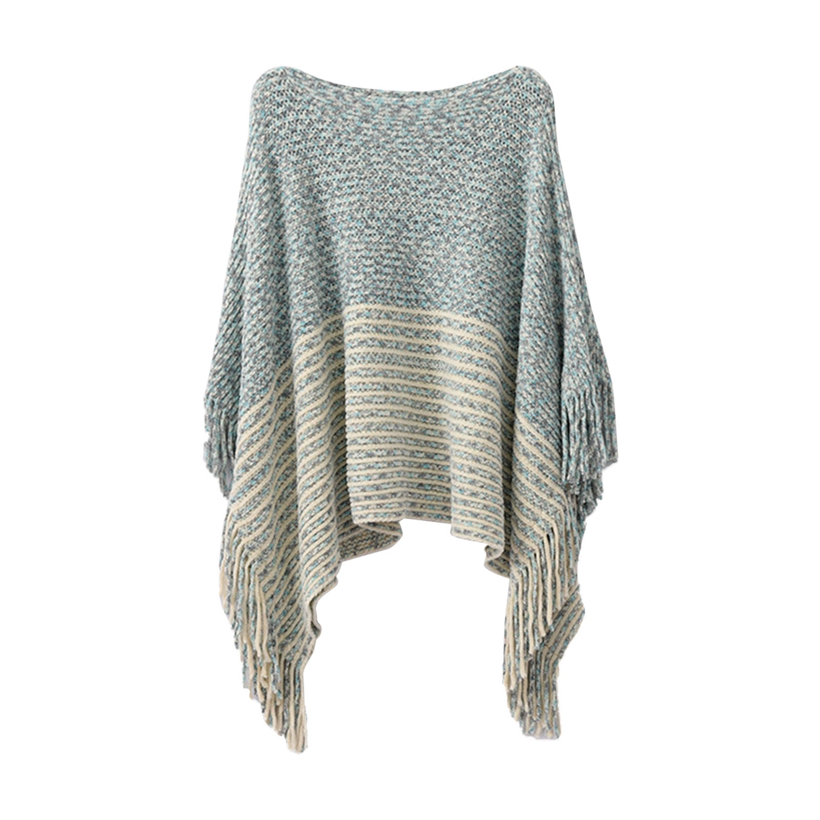 Baberdicy Shawls and Wraps Women off Shoulder Splice Poncho with ...