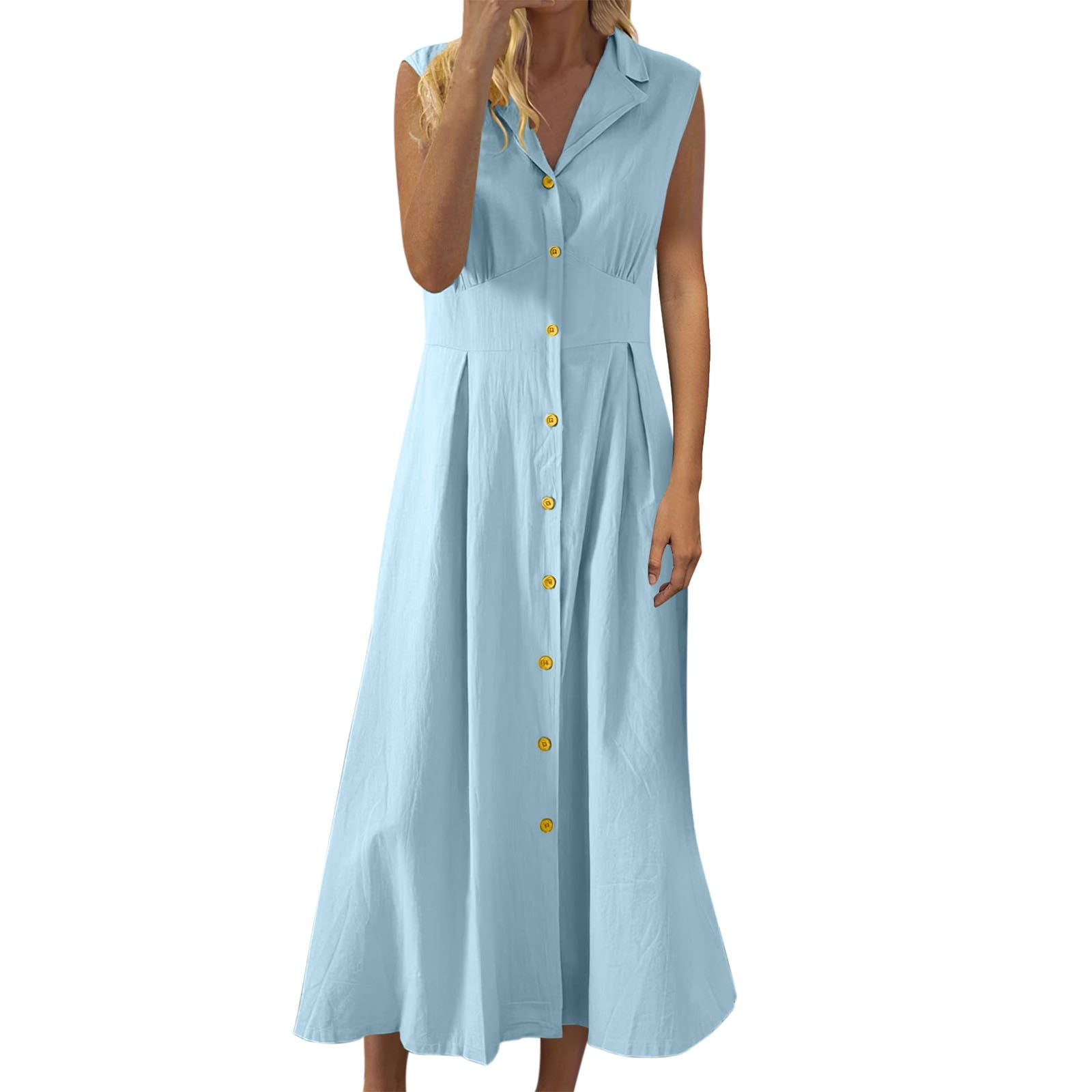 Baberdicy Solid Dress Women Fashion Summer A Line Dress Casual ...