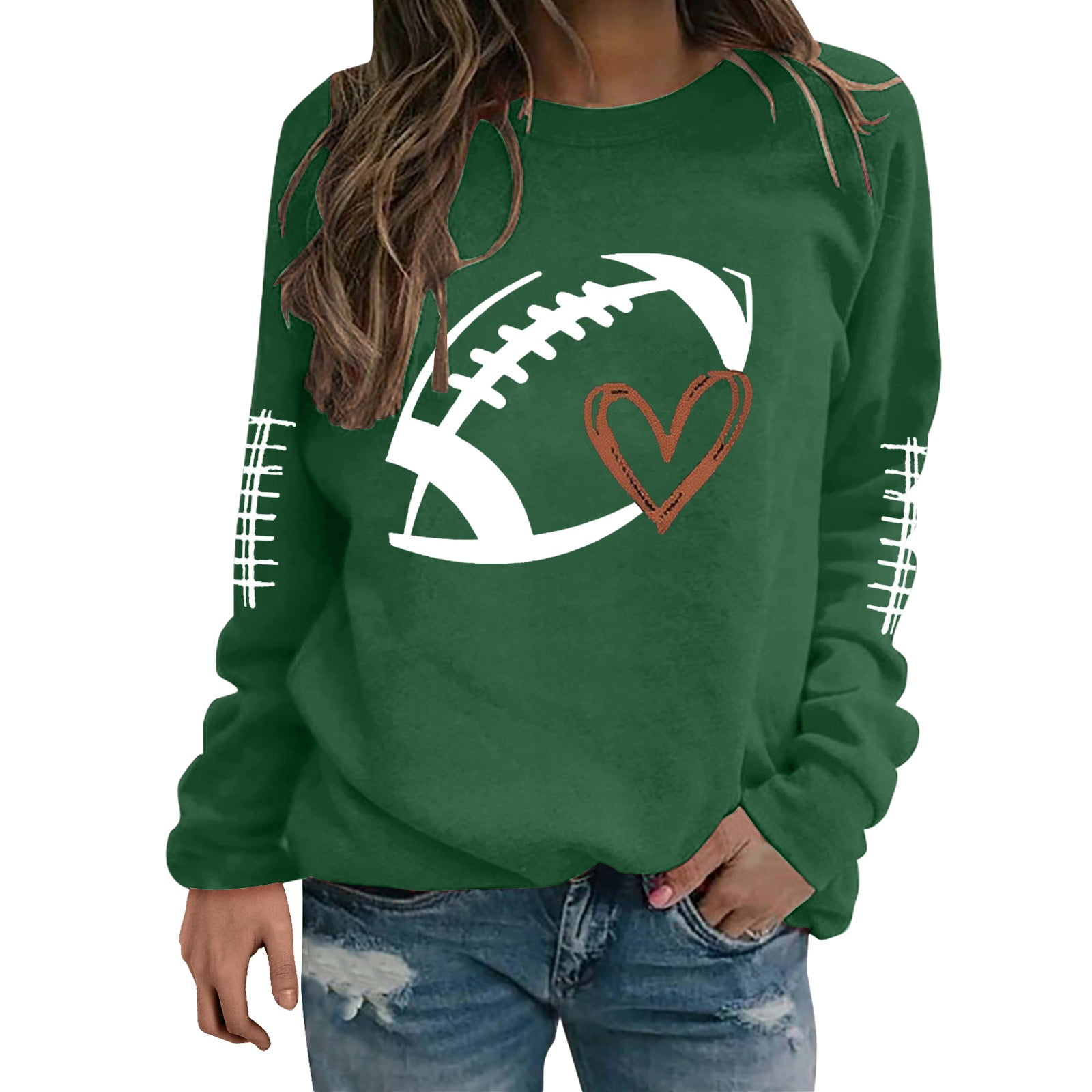 Baberdicy Sweatshirt for Women Funny Football Shirts for Women Football ...