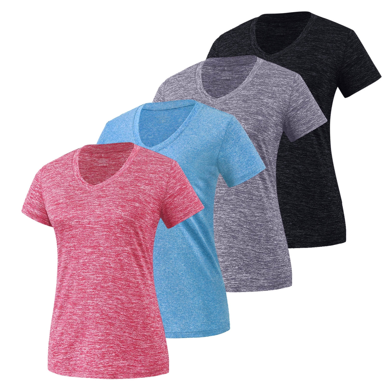 Baberdicy T Shirts for Women 4 Pack T Shirts Short Sleeve Basic Tees ...