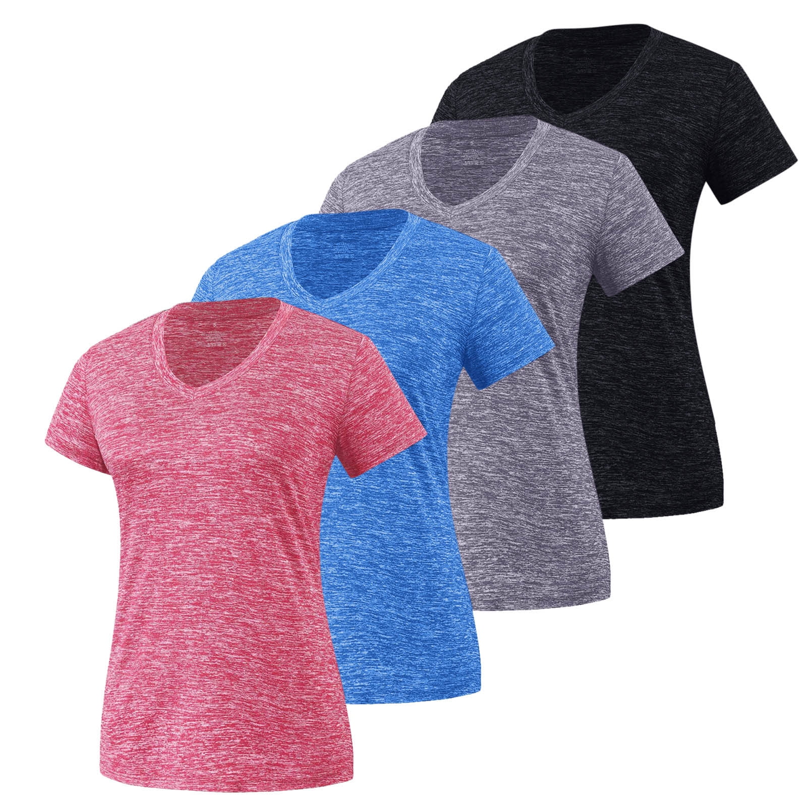 Baberdicy T Shirts for Women 4 Pack T Shirts Short Sleeve Basic Tees ...