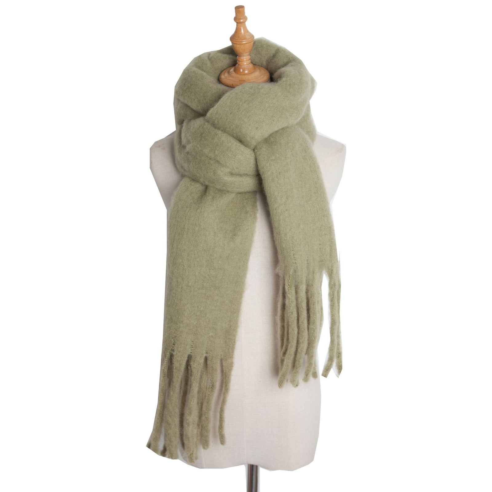 Baberdicy Thick Fringe Blanket Scarf for Women, Oversized Winter Wrap ...