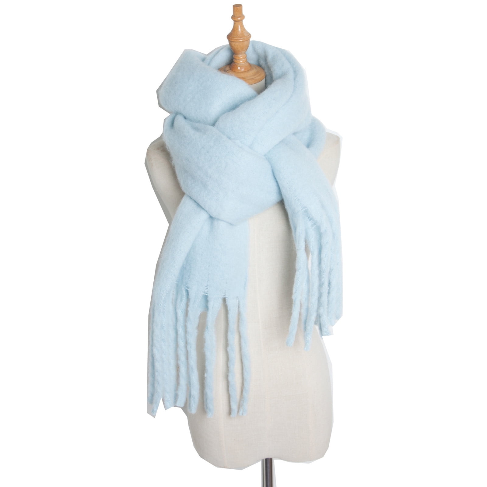 Baberdicy Thick Fringe Blanket Scarf for Women, Oversized Winter Wrap ...