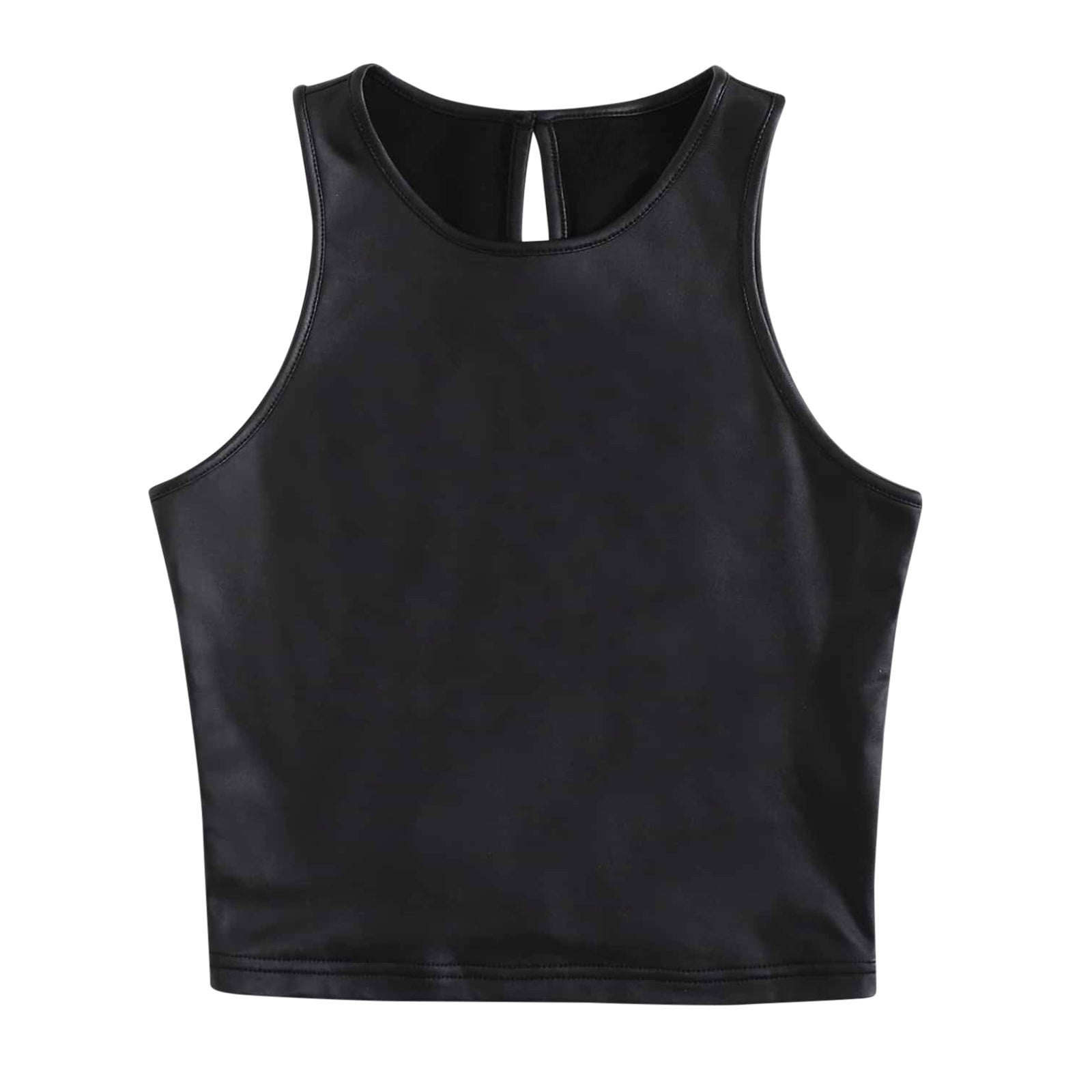 Baberdicy Top, Corset Top Women Strappy Leather Tank Top Ladies Leather ...