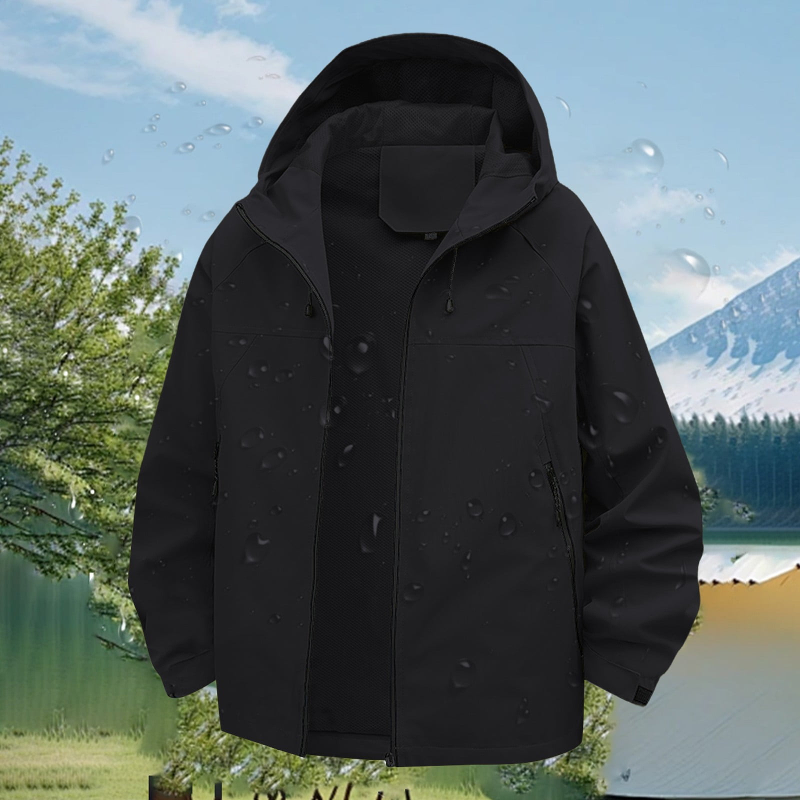 Baberdicy Unisex Lightweight Waterproof Jacket, Drop Shoulder Trekking ...