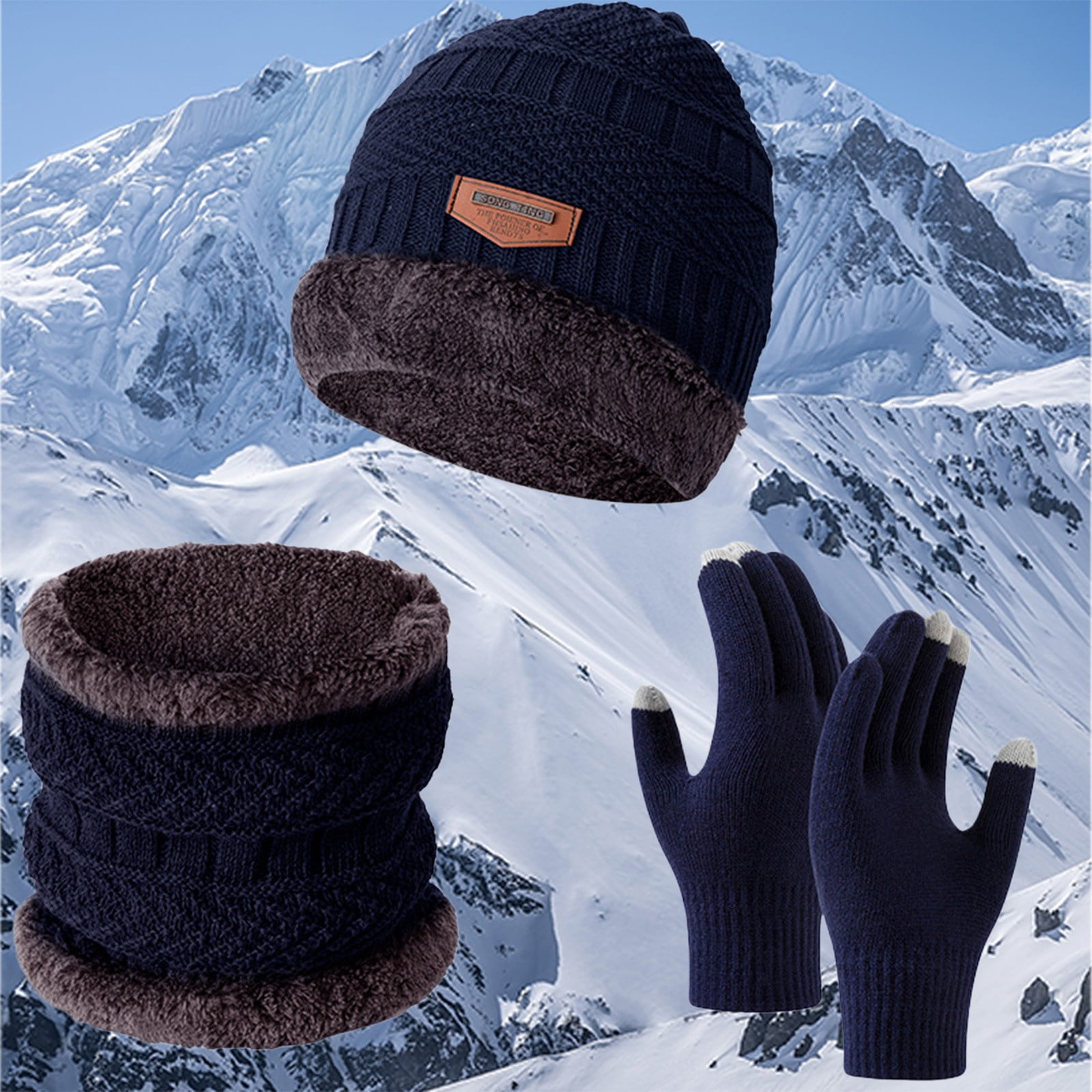 Baberdicy Winter Hat Scarf Gloves Set for Women, Matching Fleece ...