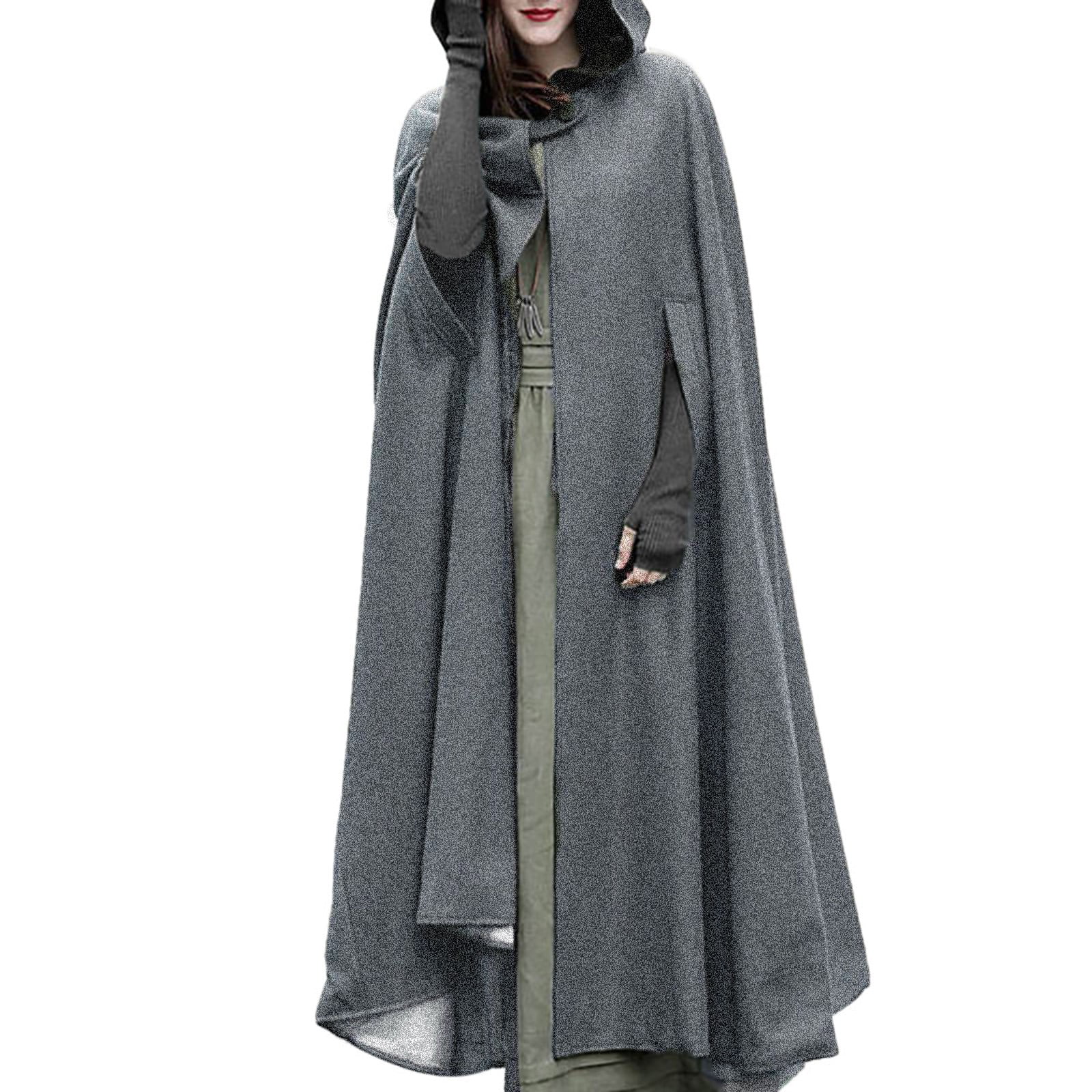 Baberdicy Women Gothic Hooded Women Trench Coat Open Front Cardigan ...