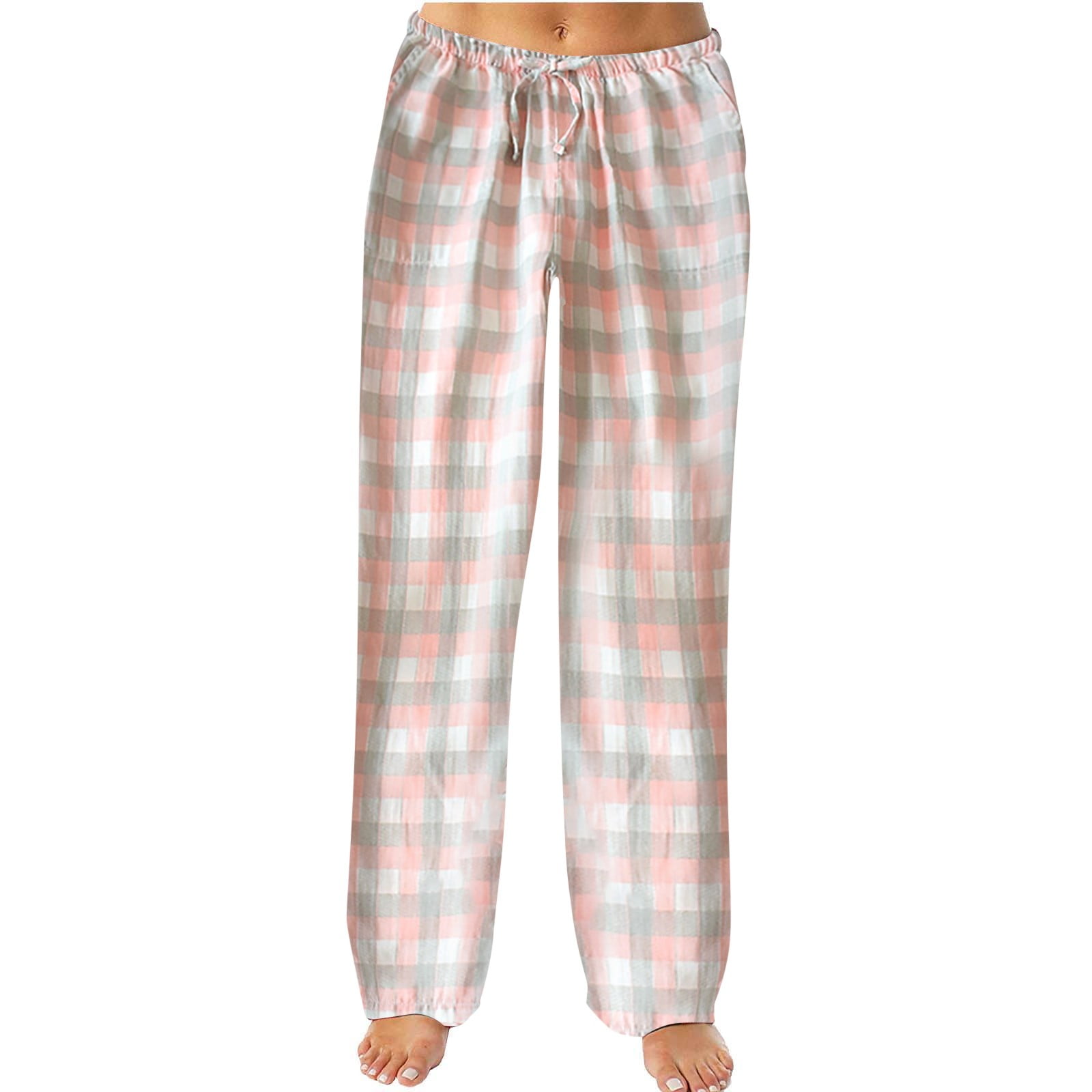 Baberdicy Women Sweatpants Women Autumn Spring Plaid Printed Pants Full ...