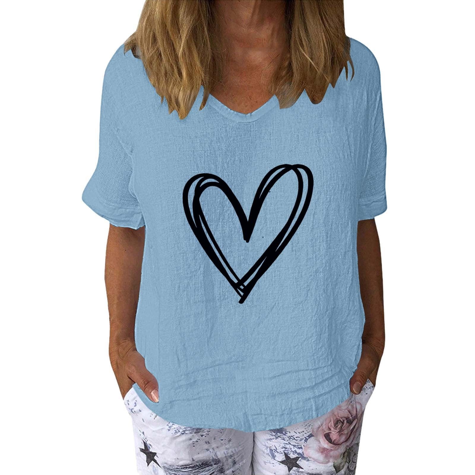 Baberdicy Women's 3D Printed V-Neck T-Shirt – Short Sleeve Qiuxiangma ...