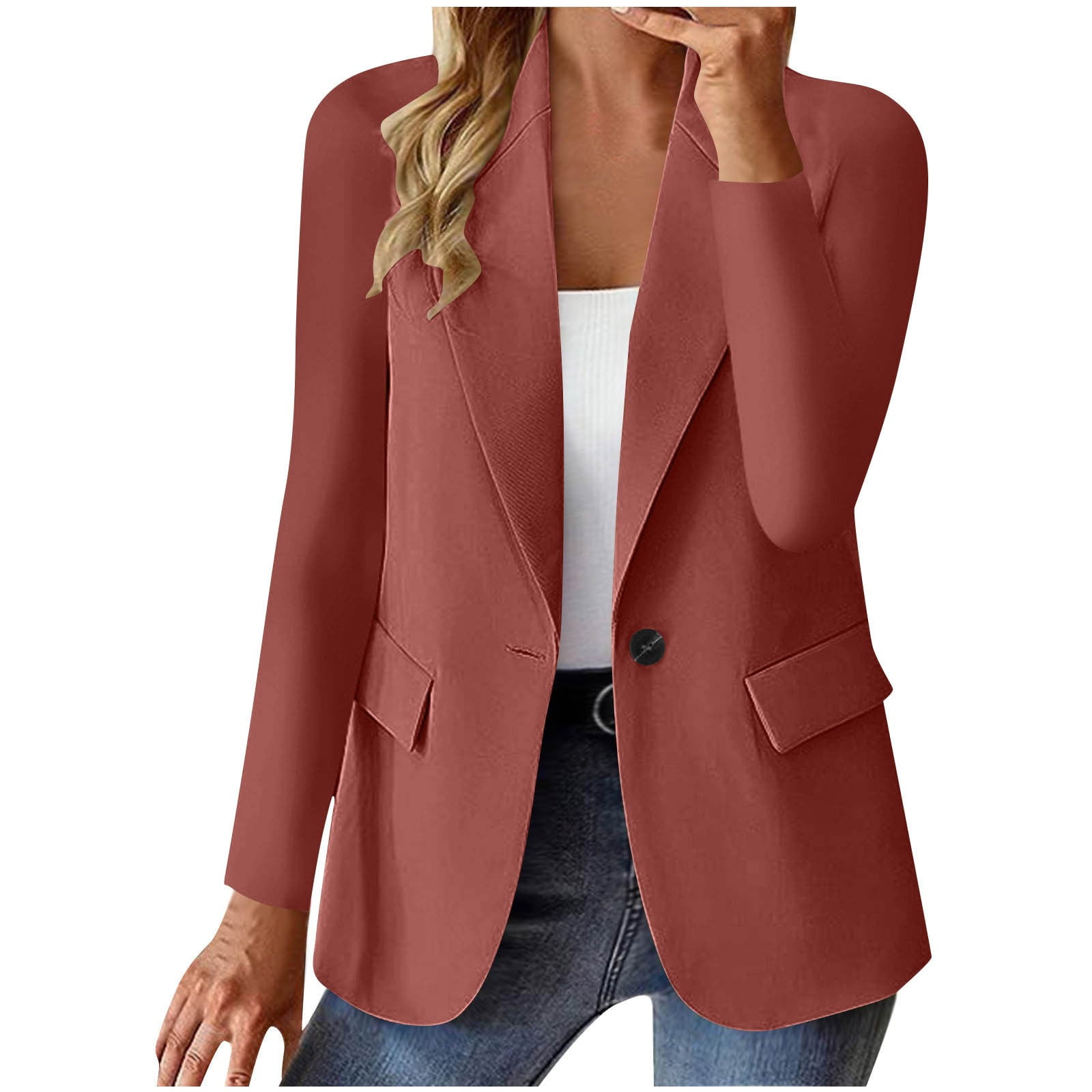 Baberdicy Women's Lightweight Suit Jacket Open Front Blazer for Women ...
